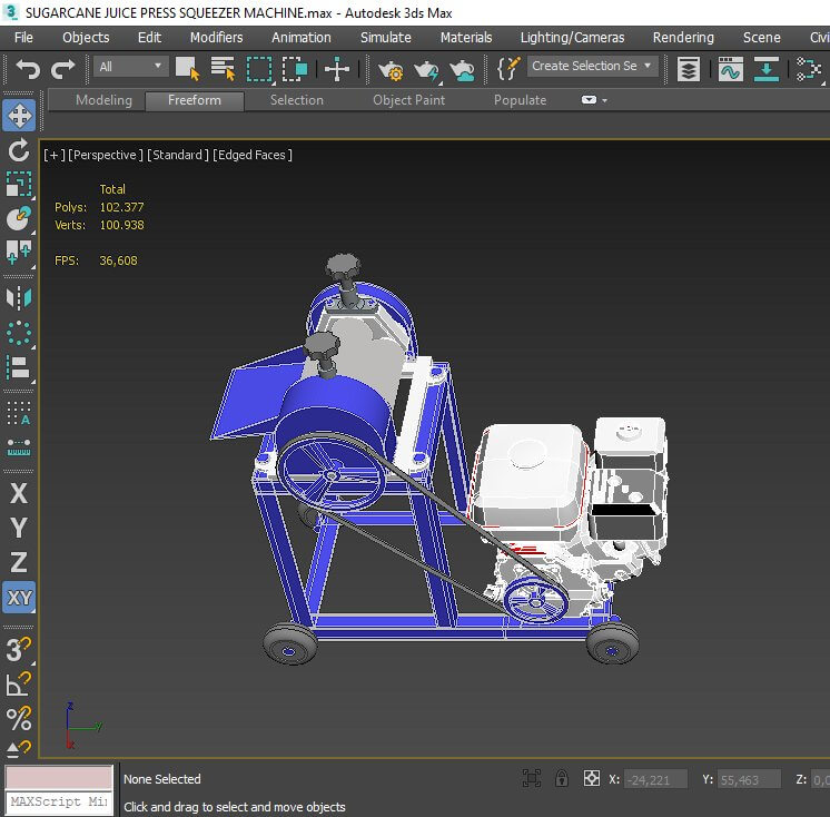 Sugarcane Juicer Machine - 3D Model by surf3d