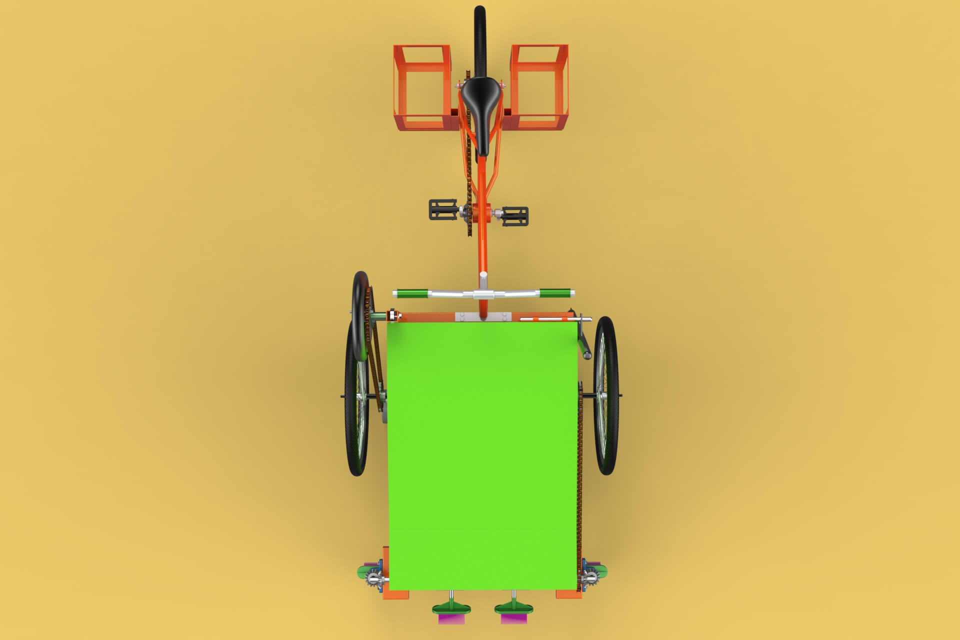 Sweeper Pedal Bike Tricycle Bicycle Cleaner Swab Mop Machine - 3D Model ...