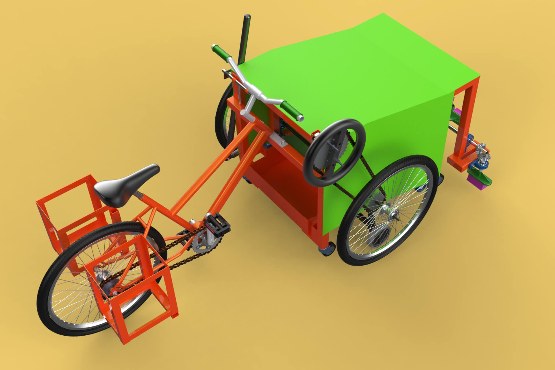 Sweeper Pedal Bike Tricycle Bicycle Cleaner Swab Mop Machine - 3D Model ...