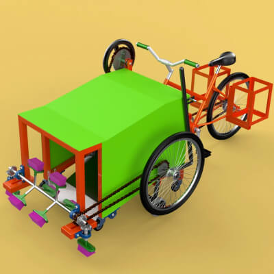 Sweeper Pedal Bike Tricycle Bicycle Cleaner Swab Mop Machine - 3D Model ...