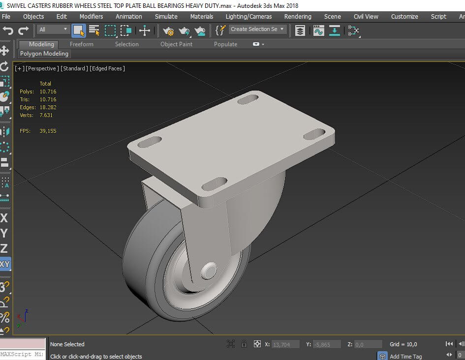 Swivel Casters with Rubber Wheels - 3D Model by surf3d