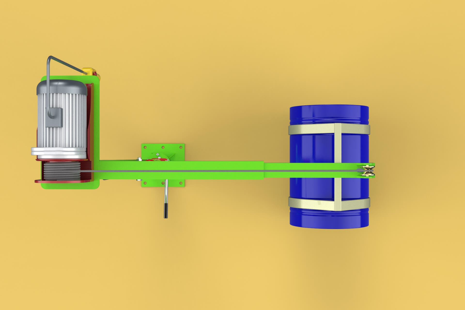 Swivel Lifting Crane Electric Winch Hoist Jib Steel Drum Car - 3D Model ...