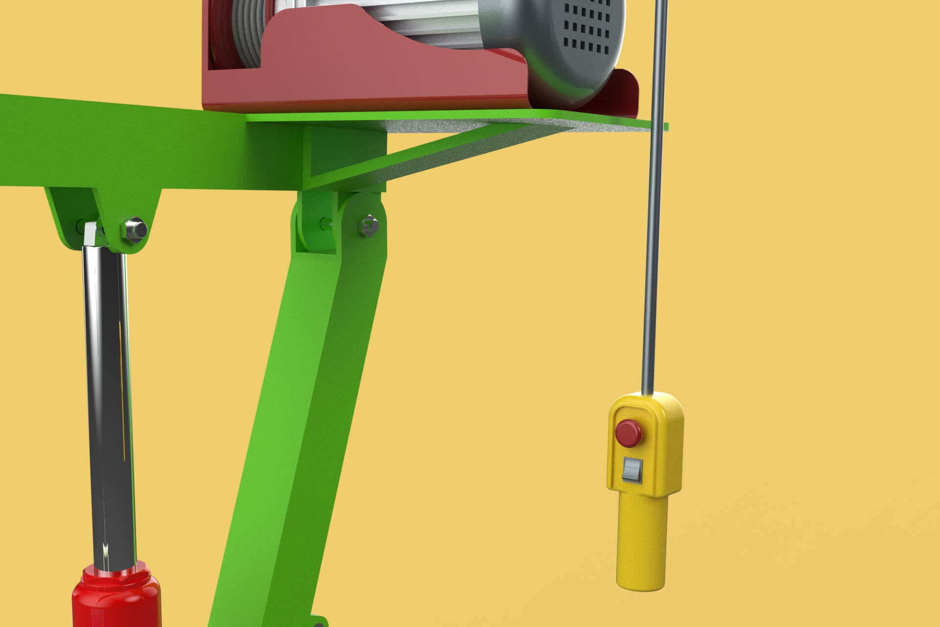 Swivel Lifting Crane Electric Winch Hoist Jib Steel Drum Car - 3D Model ...