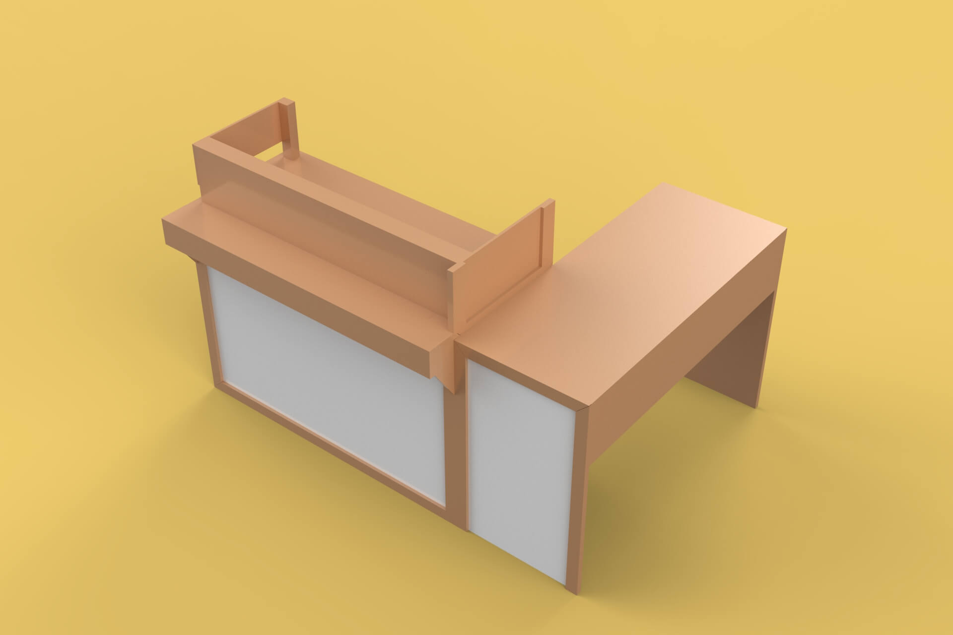 Table Cashier Receptionist Stand Booth Selling Admin Desk - 3D Model by ...