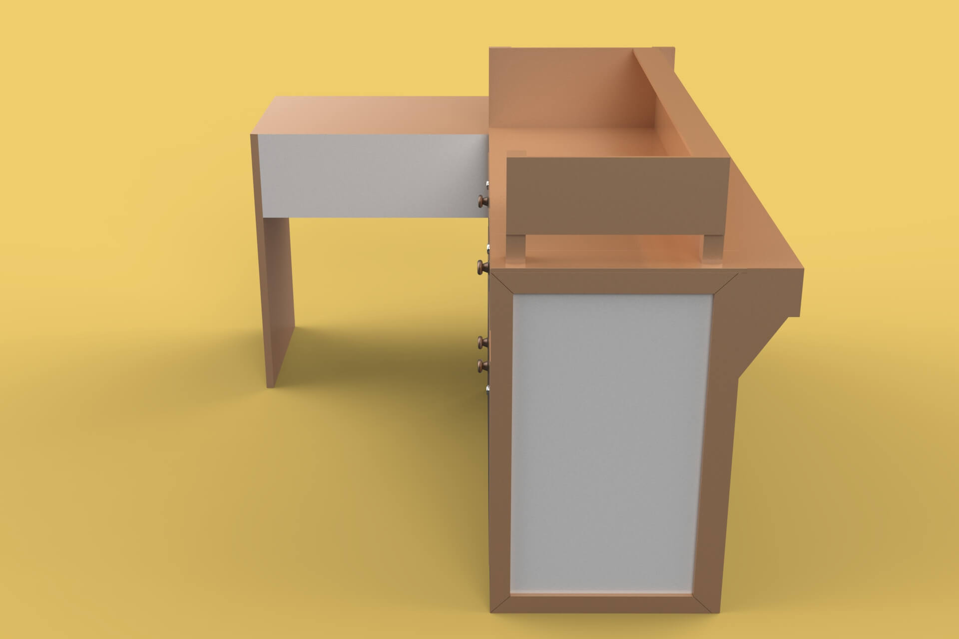 Table Cashier Receptionist Stand Booth Selling Admin Desk - 3D Model by ...