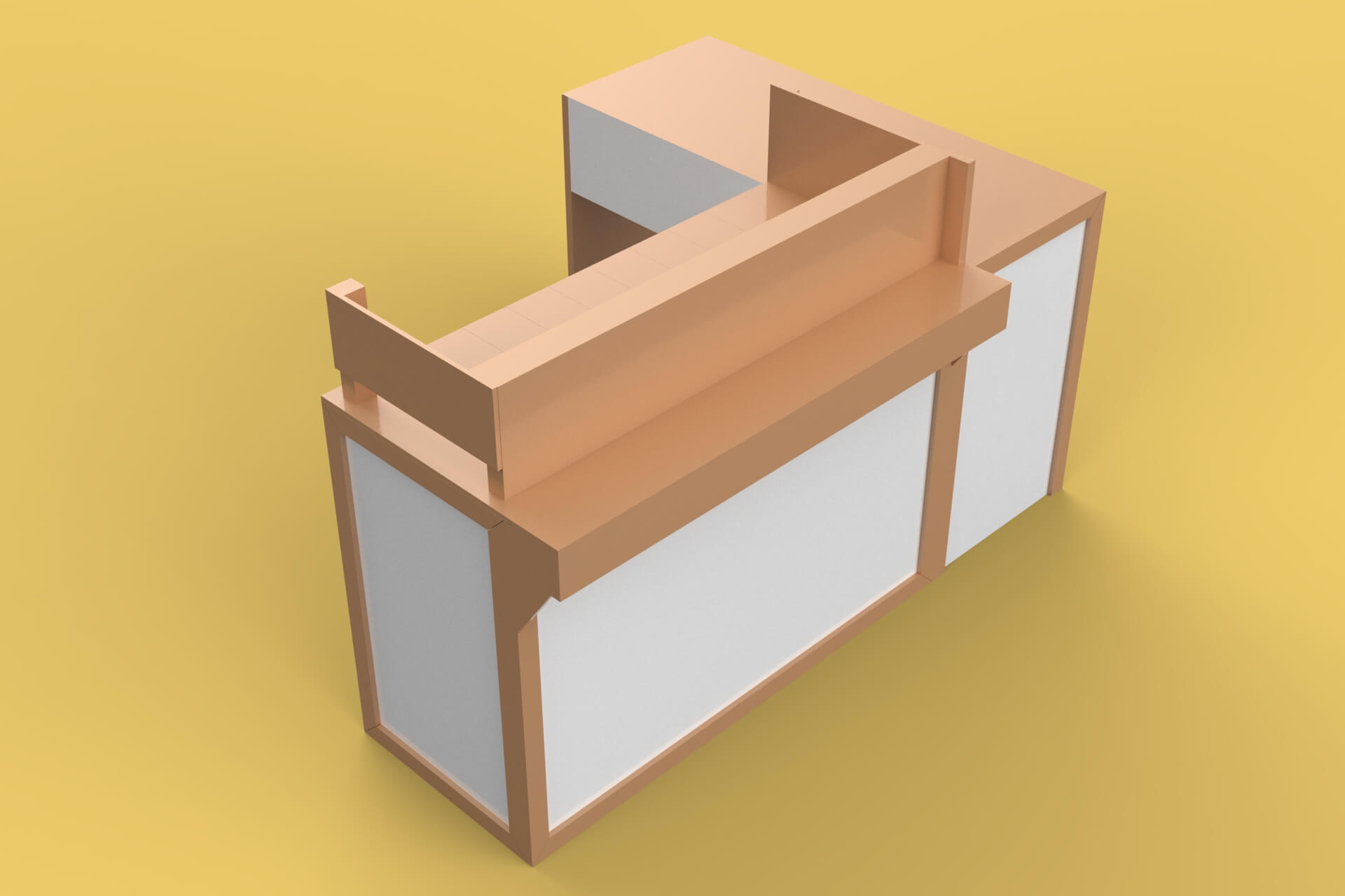 Table Cashier Receptionist Stand Booth Selling Admin Desk - 3D Model by ...