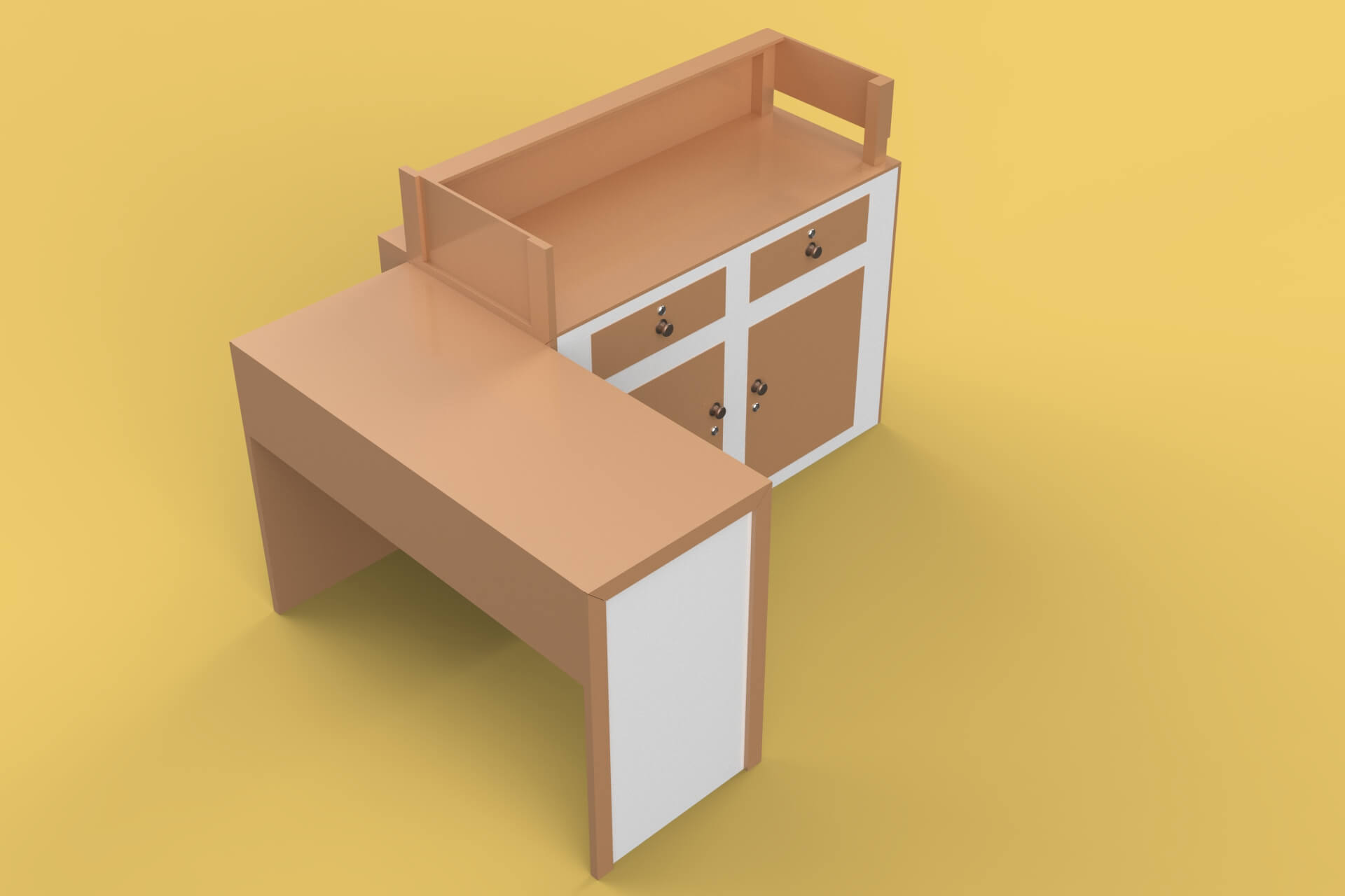 Table Cashier Receptionist Stand Booth Selling Admin Desk - 3D Model by ...