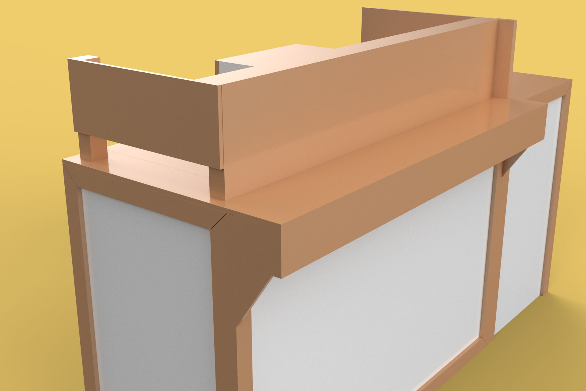 Table Cashier Receptionist Stand Booth Selling Admin Desk - 3D Model by ...