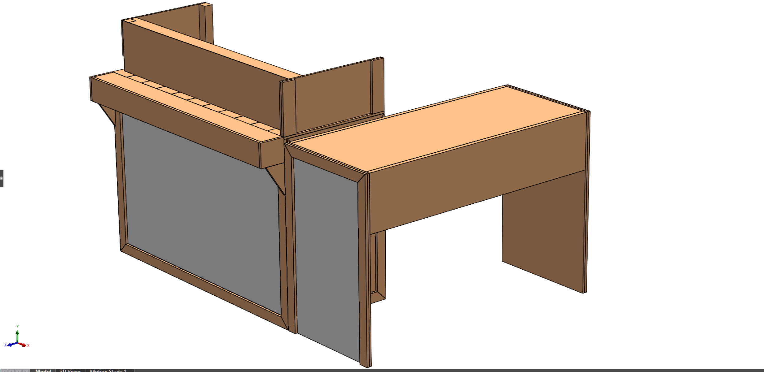 Table Cashier Receptionist Stand Booth Selling Admin Desk - 3D Model by ...