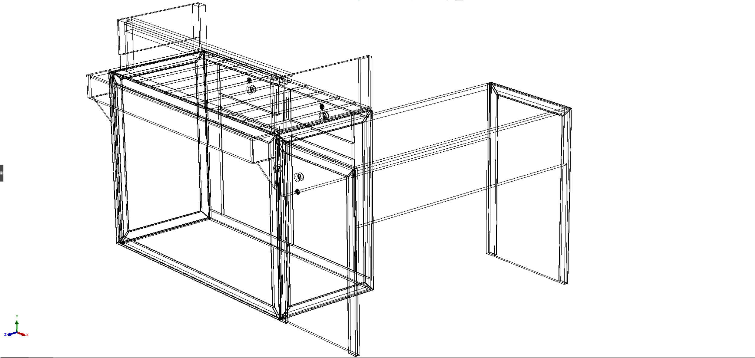 Table Cashier Receptionist Stand Booth Selling Admin Desk - 3D Model by ...