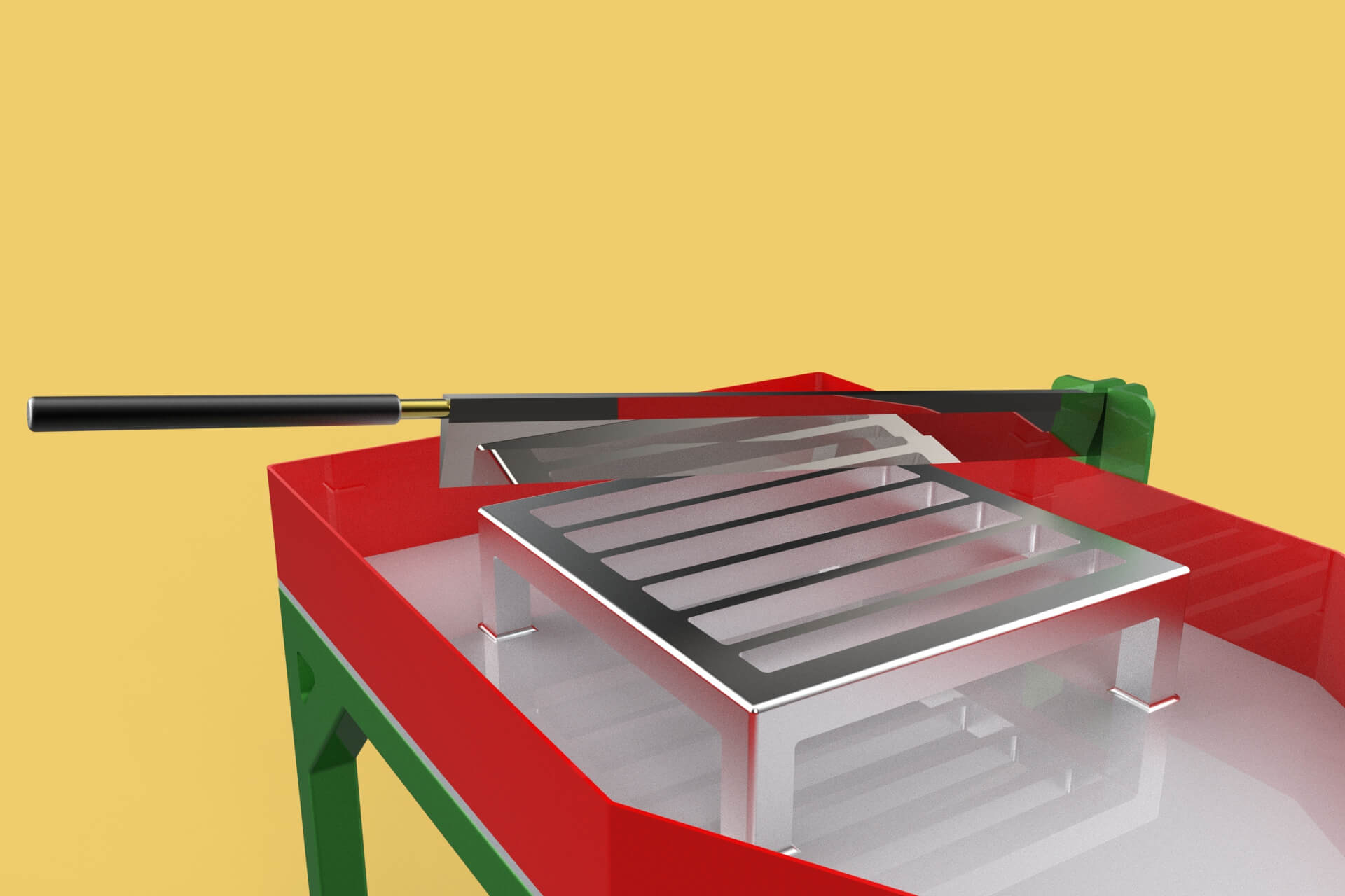 Table Lever Handle Coconut Peeler Tool Splitter Cut Divider - 3D Model ...