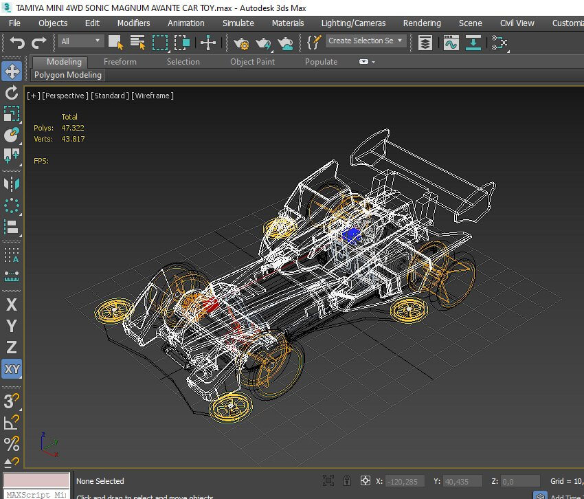 Tamiya Mini 4WD Sonic Magnum Avante Car Toy - 3D Model by surf3d
