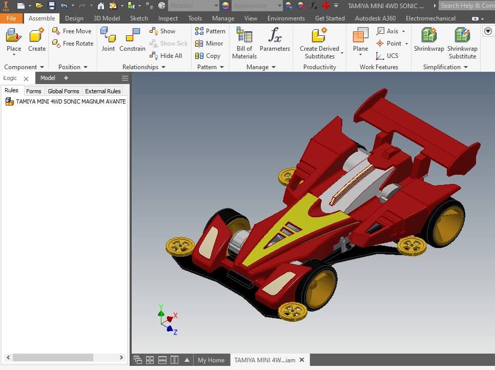 Tamiya Mini 4WD Sonic Magnum Avante Car Toy - 3D Model by surf3d