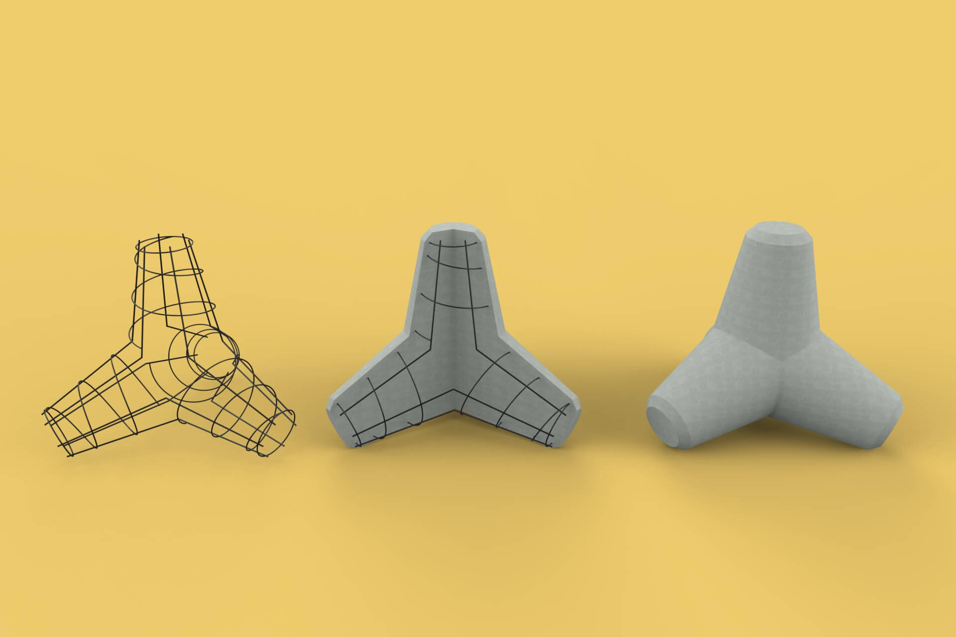 Tetrapod Break Water - 3D Model by surf3d