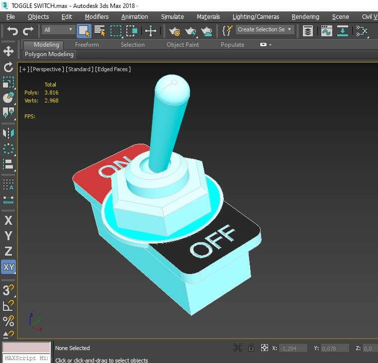 Toggle Switch - 3D Model by surf3d