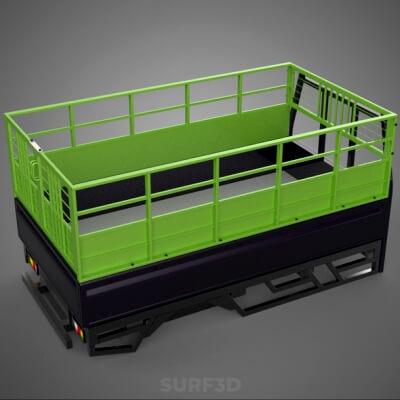 TRAY UTE PICKUP CAGE FLATBED TRUCK CARGO WAGON VAN LORRY BAK - 3D Model ...