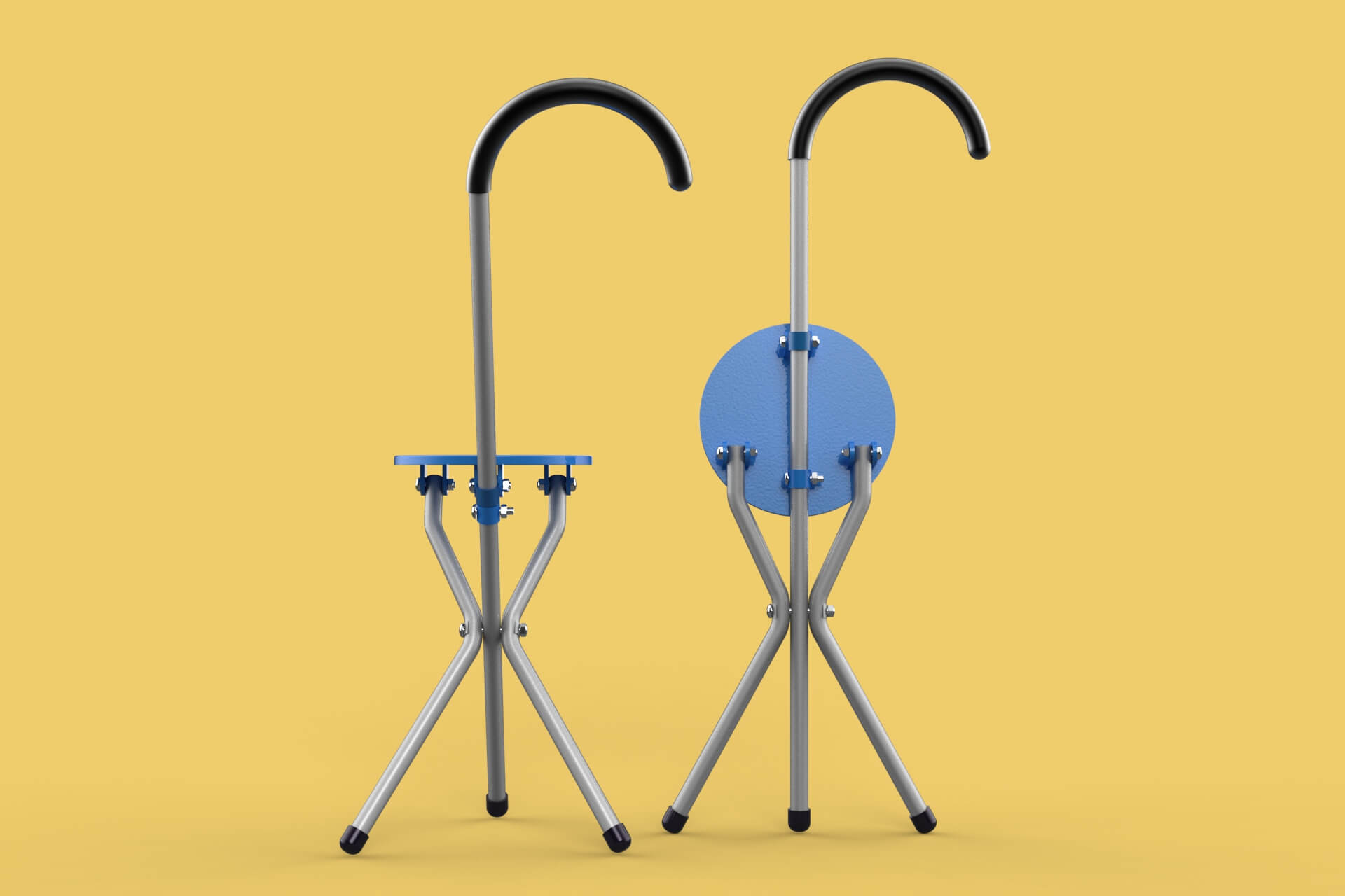 Tripod Stick Cane Chair Walker Seat Stool Pole Fold Portable - 3D Model ...