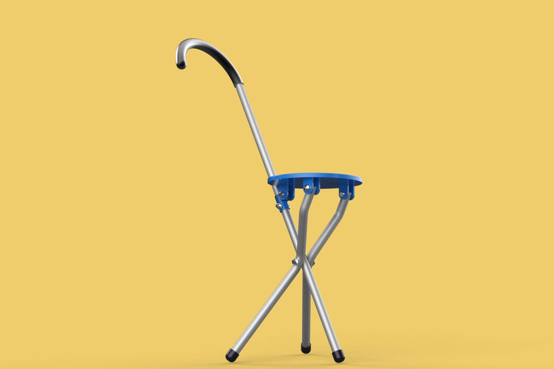 Tripod Stick Cane Chair Walker Seat Stool Pole Fold Portable - 3D Model ...
