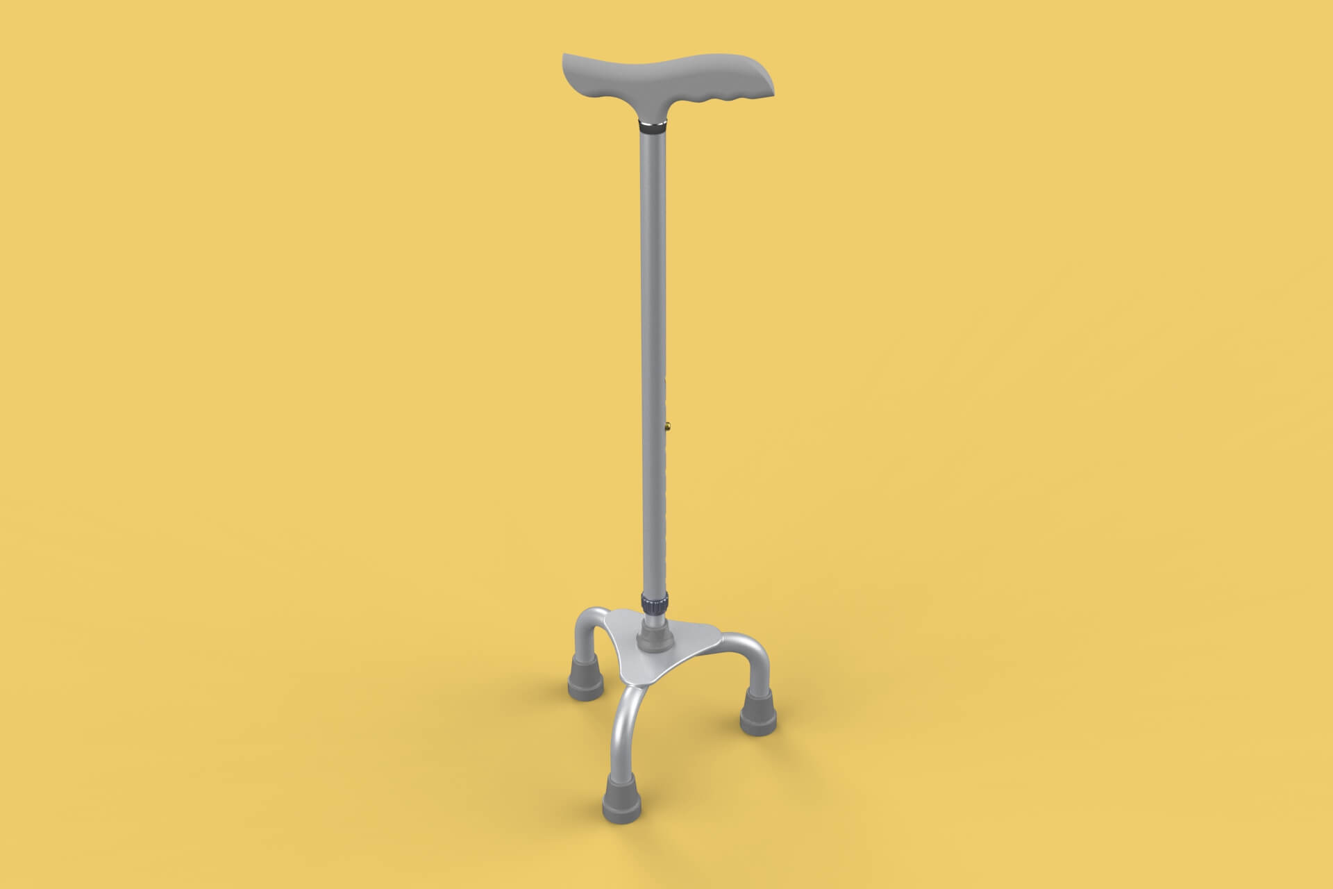 Tripod Walking Cane Aid Elderly Stick Pole Gait 3-Feet Leg 3D Model by ...