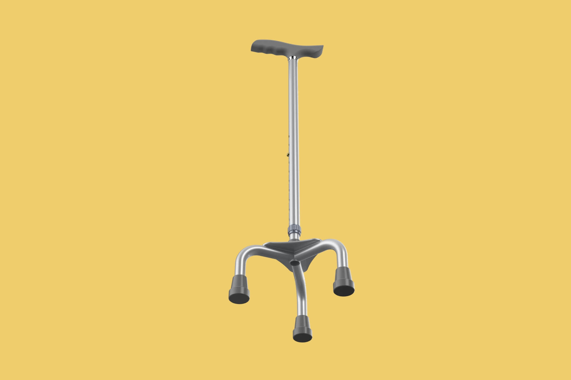 Tripod Walking Cane Aid Elderly Stick Pole Gait 3-Feet Leg 3D Model by ...