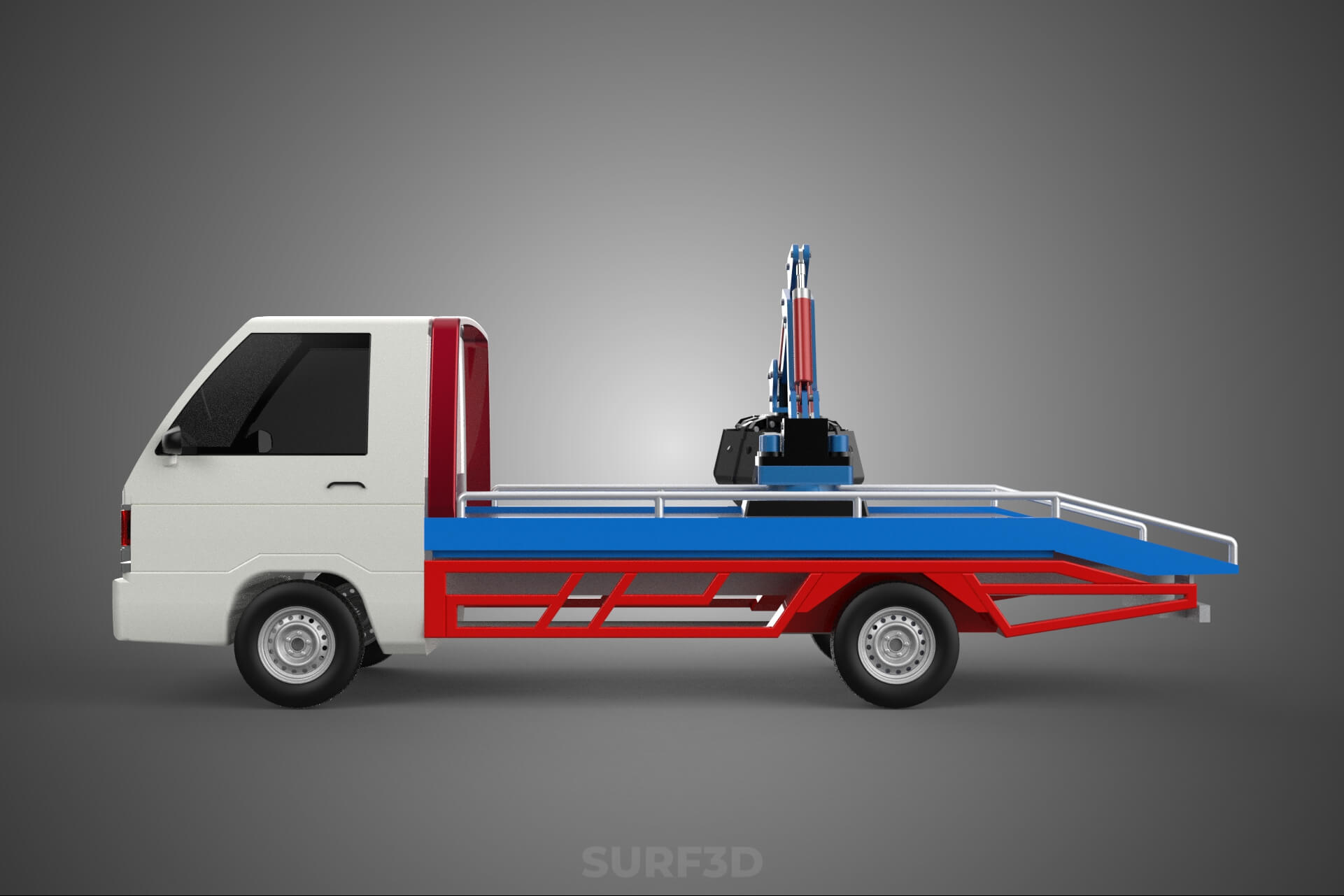 Truck Pickup Mobile Crane Hoist Load Lift Grabber Claw log - 3D Model ...