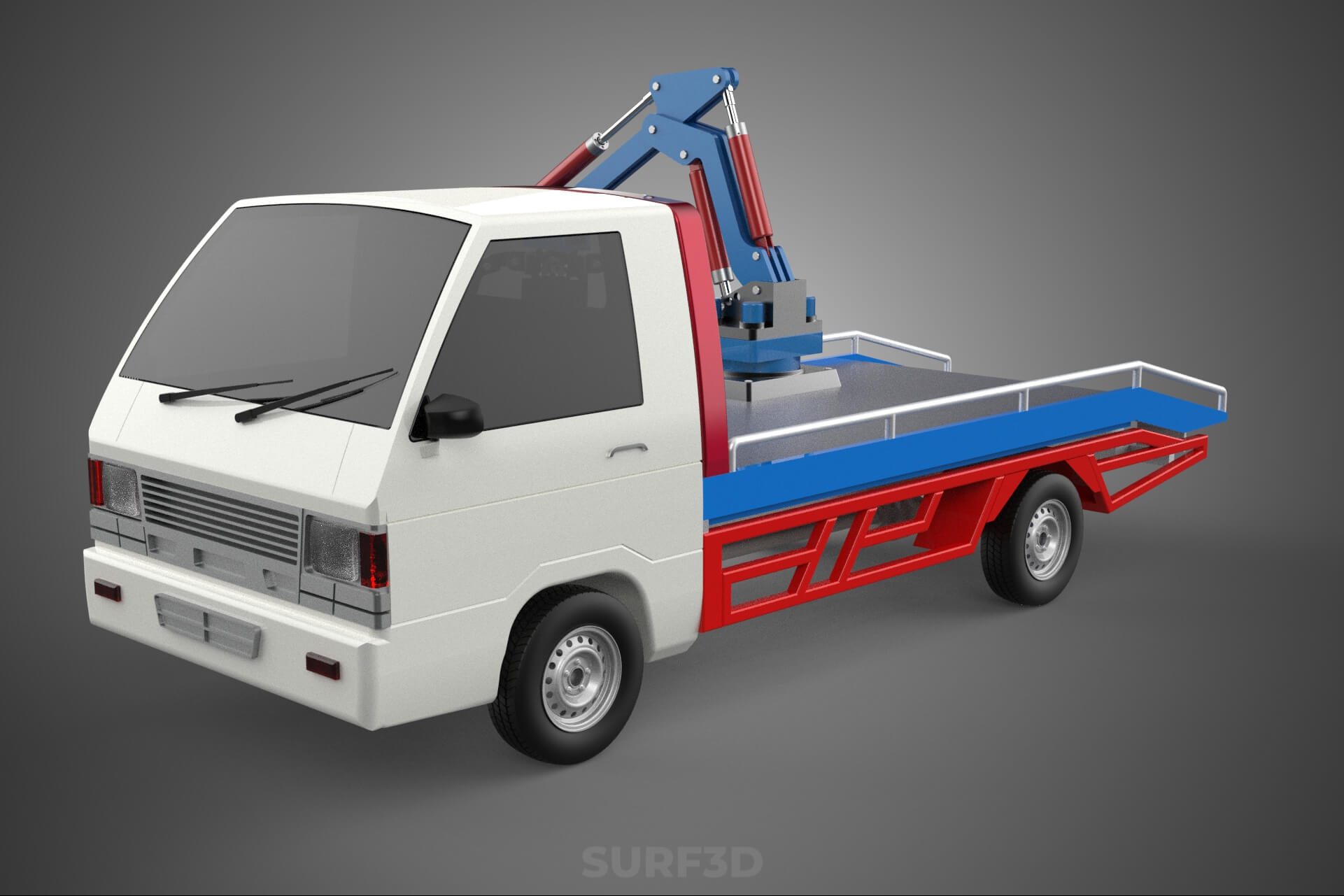 Truck Pickup Mobile Crane Hoist Load Lift Grabber Claw log - 3D Model ...