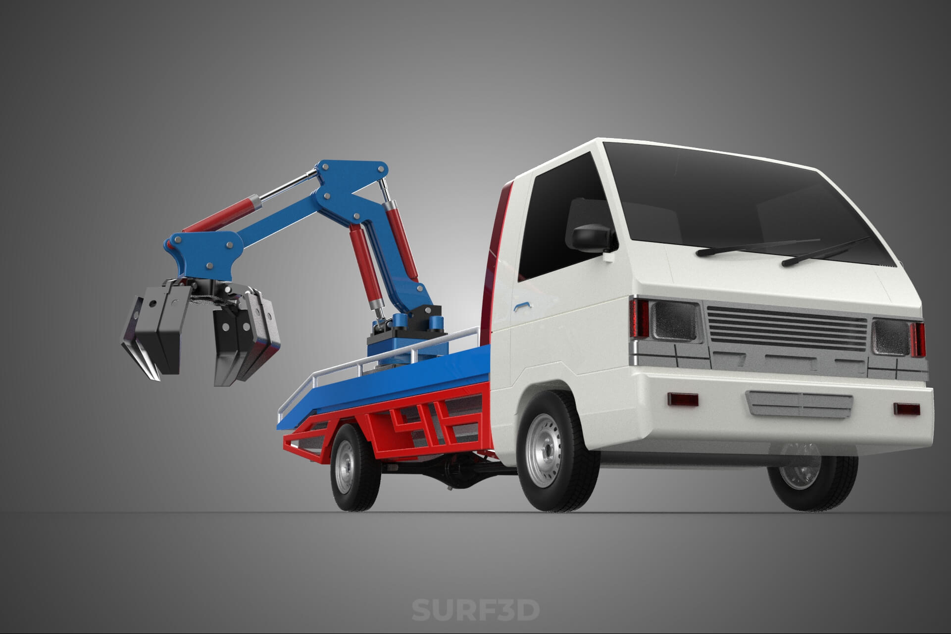 Truck Pickup Mobile Crane Hoist Load Lift Grabber Claw log - 3D Model ...