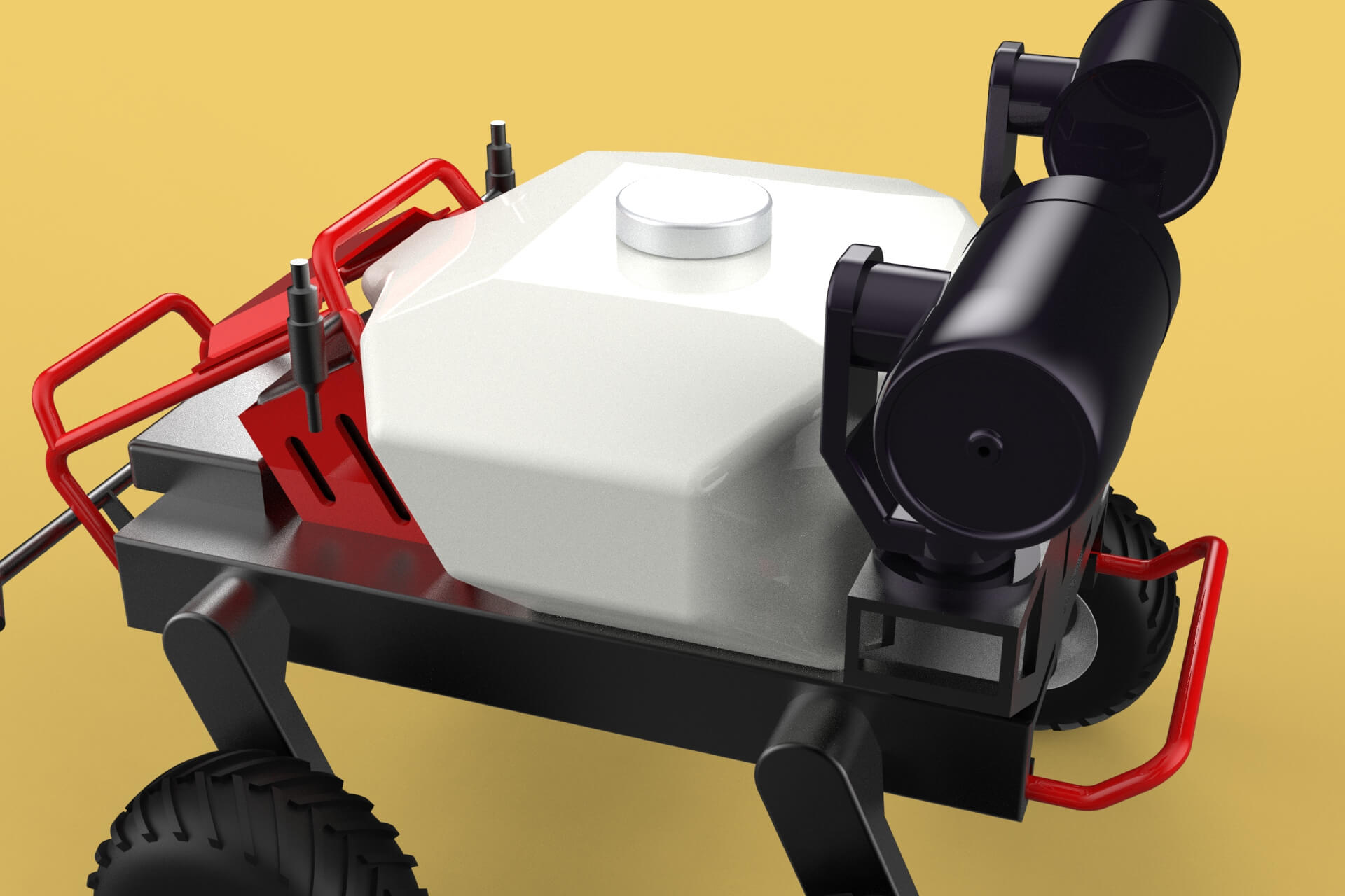 Vehicle Sprayer Autonomous Unmanned Robot Tractor Ground - 3D Model by surf3d