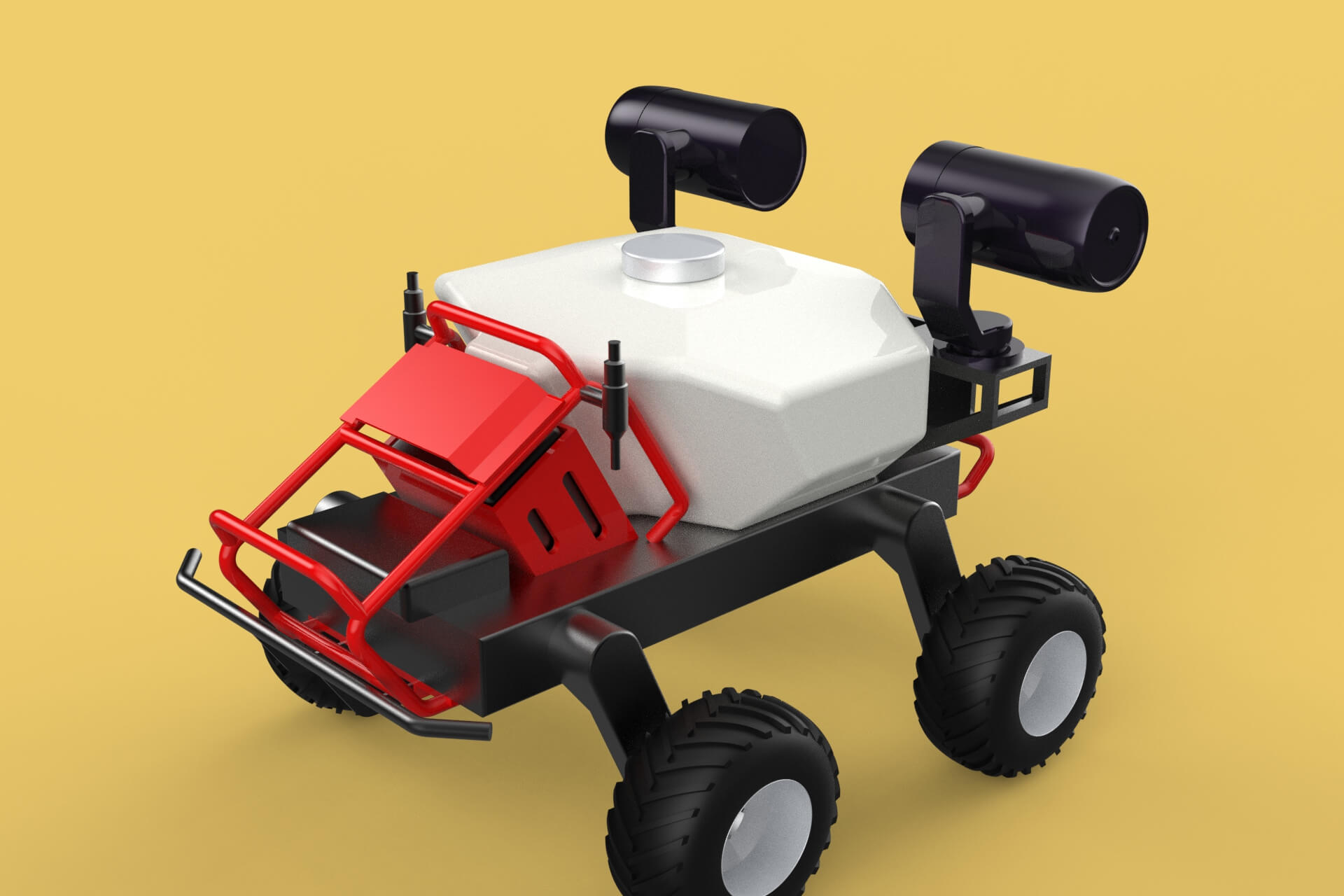 Vehicle Sprayer Autonomous Unmanned Robot Tractor Ground - 3D Model by ...