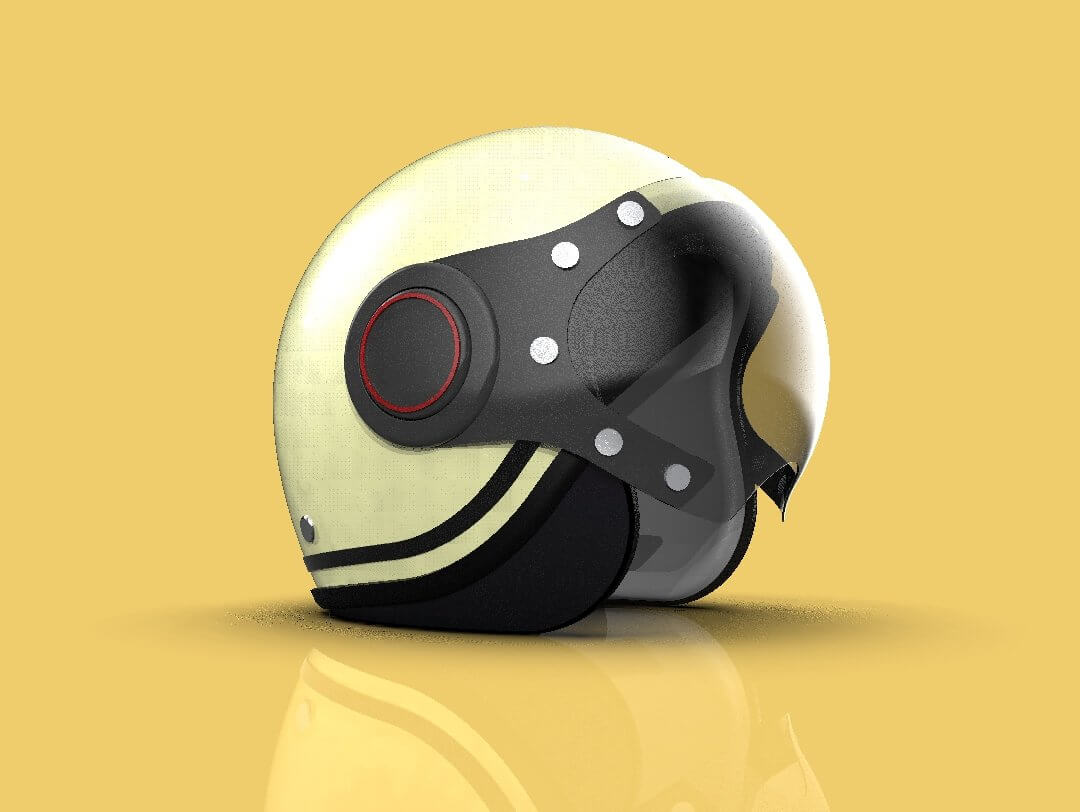 Retro Scooter Helmet - 3D Model by surf3d