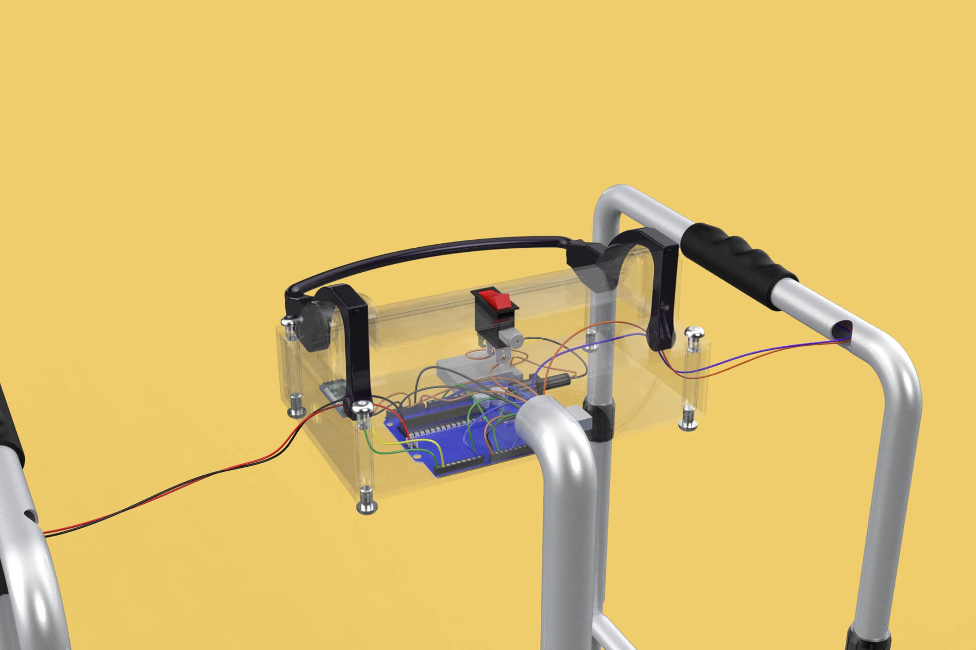 Walker Aid Sensor Blind People Visual Mobility Impairment - 3D Model by ...