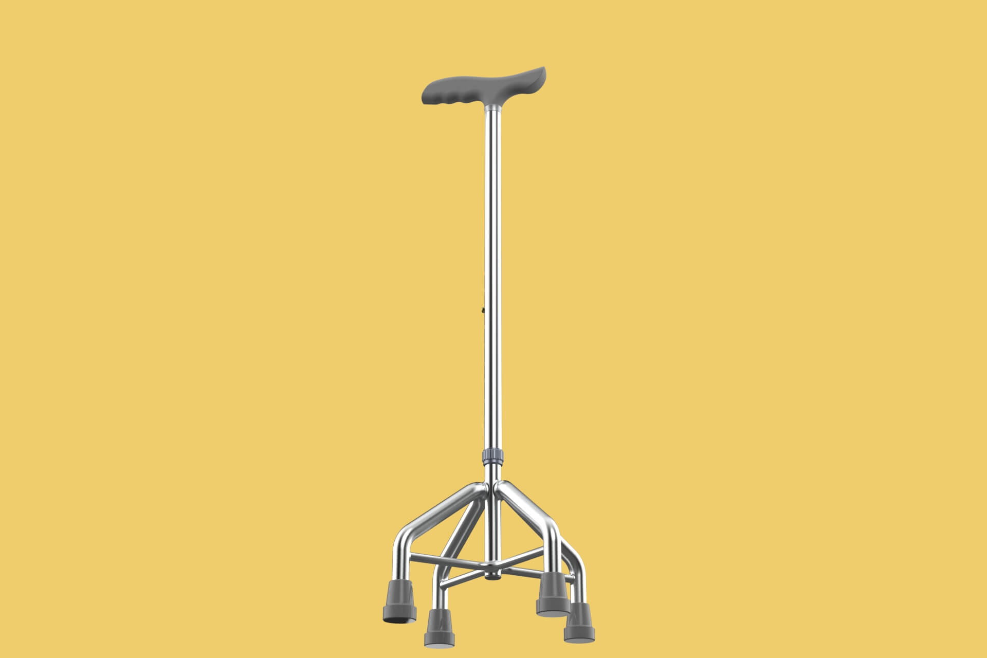Walking Cane Quadripod Aid Elderly Stick Pole Quad Feet Leg - 3D Model ...