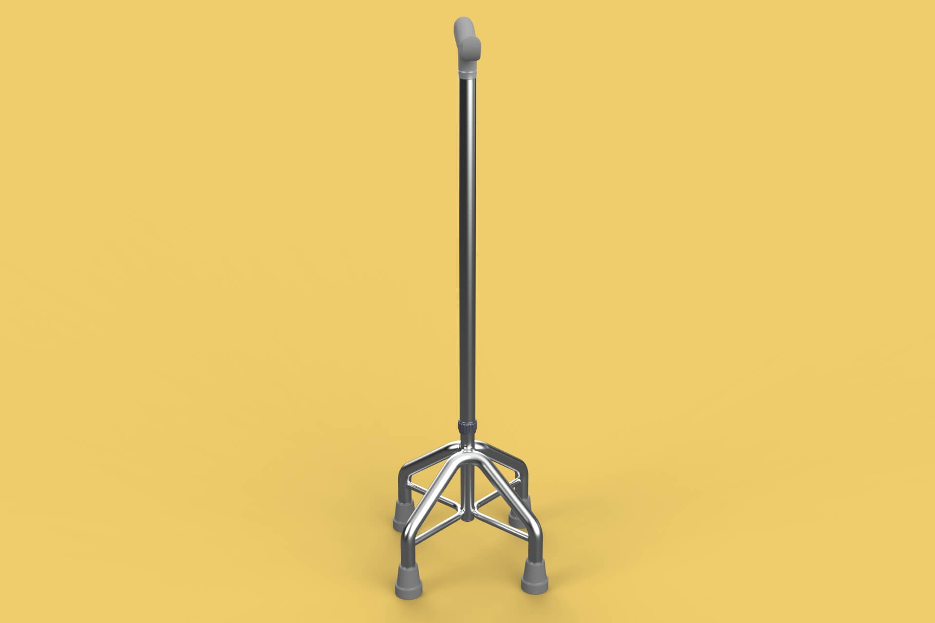 Walking Cane Quadripod Aid Elderly Stick Pole Quad Feet Leg - 3D Model ...