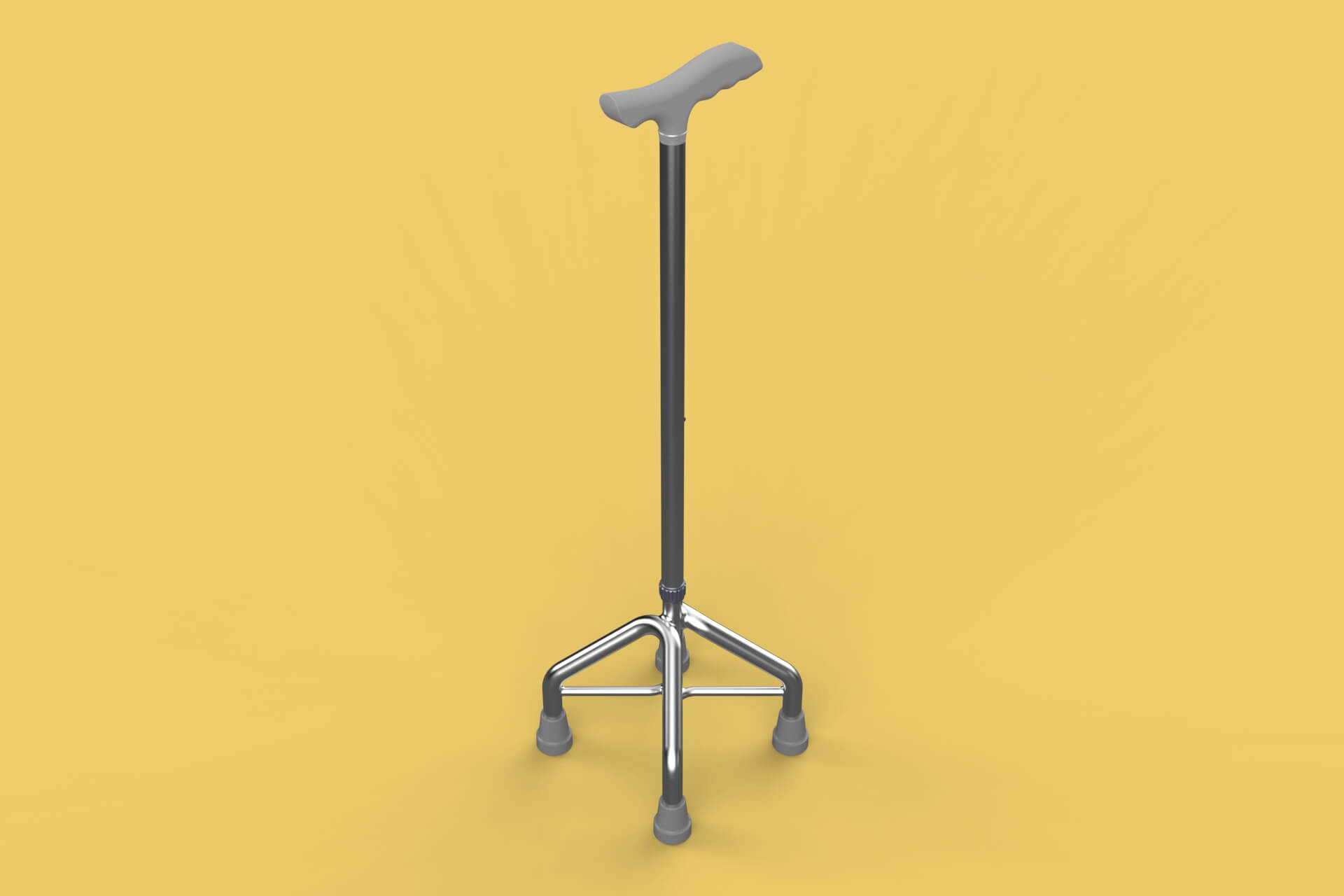 Walking Cane Quadripod Aid Elderly Stick Pole Quad Feet Leg - 3D Model ...