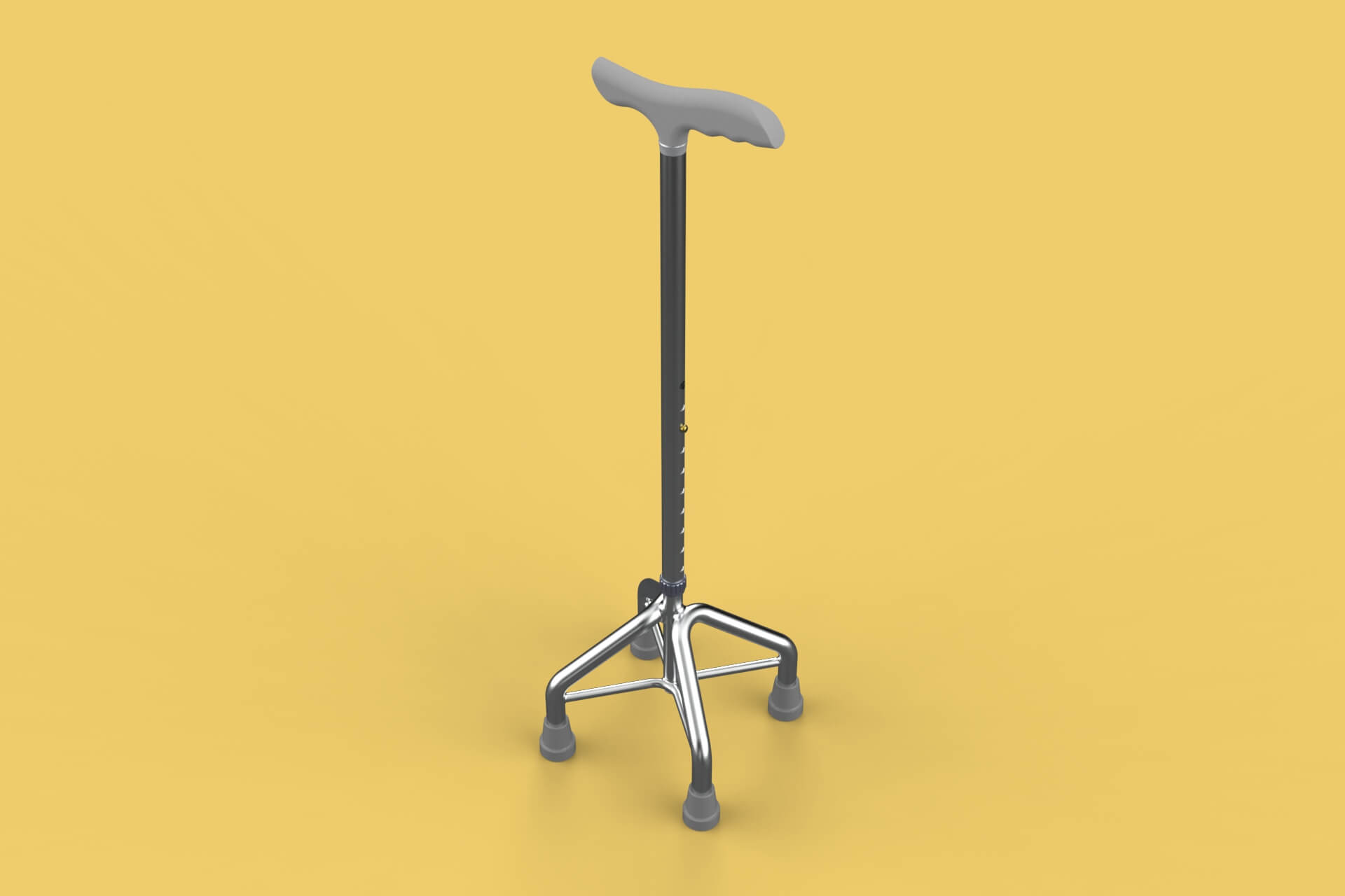 Walking Cane Quadripod Aid Elderly Stick Pole Quad Feet Leg - 3D Model ...