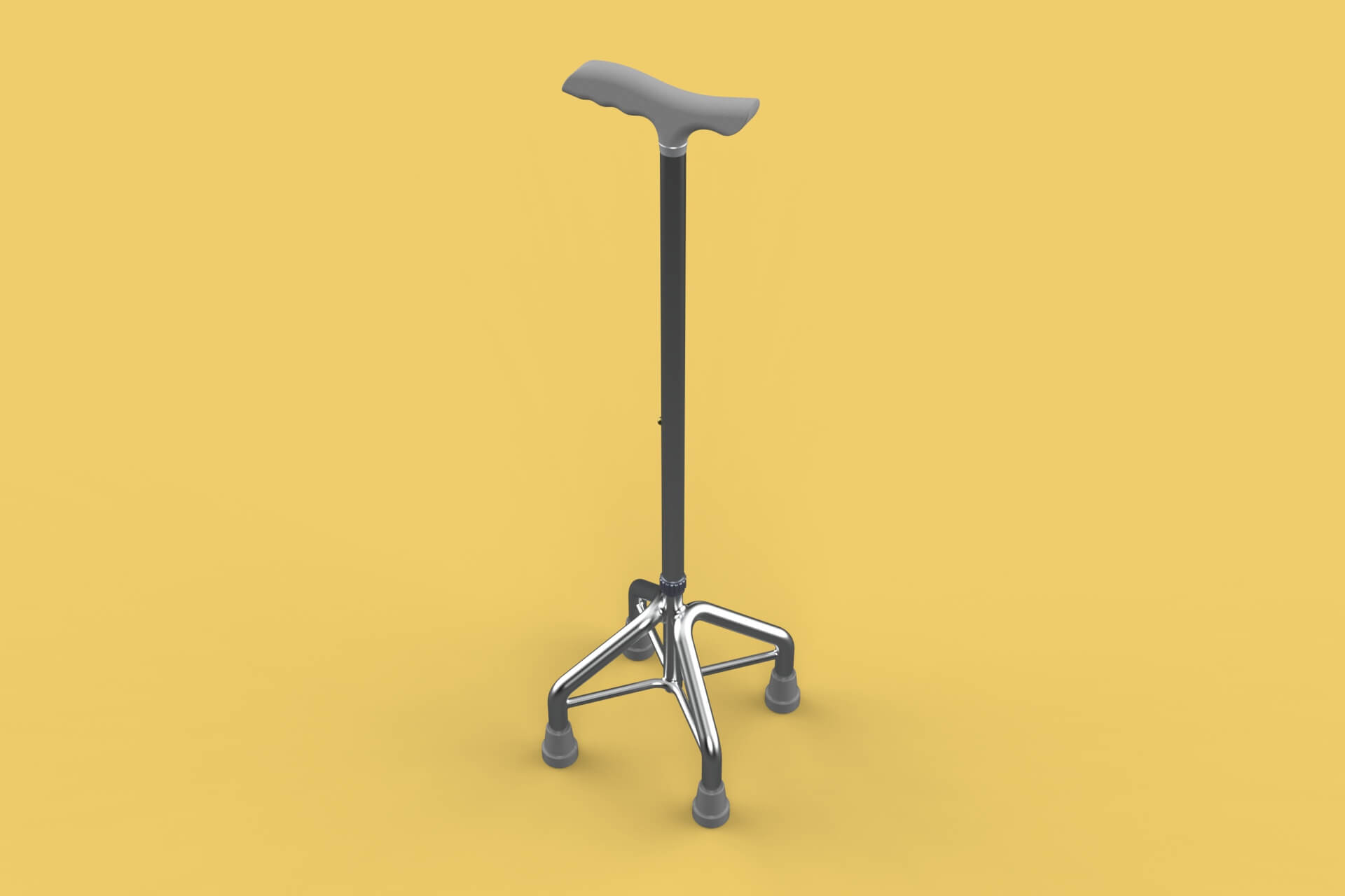 Walking Cane Quadripod Aid Elderly Stick Pole Quad Feet Leg - 3D Model ...