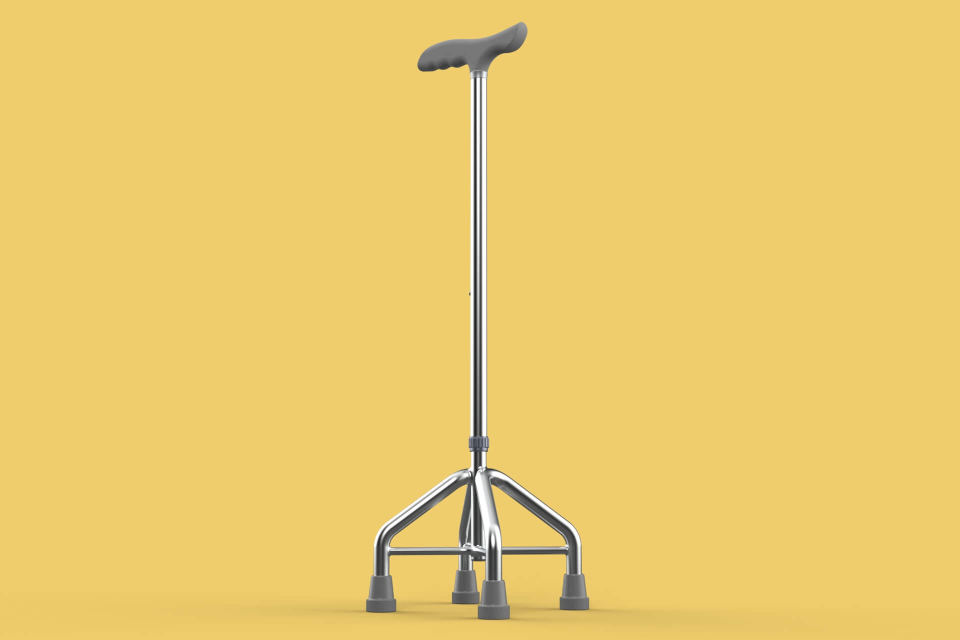 Walking Cane Quadripod Aid Elderly Stick Pole Quad Feet Leg - 3D Model ...