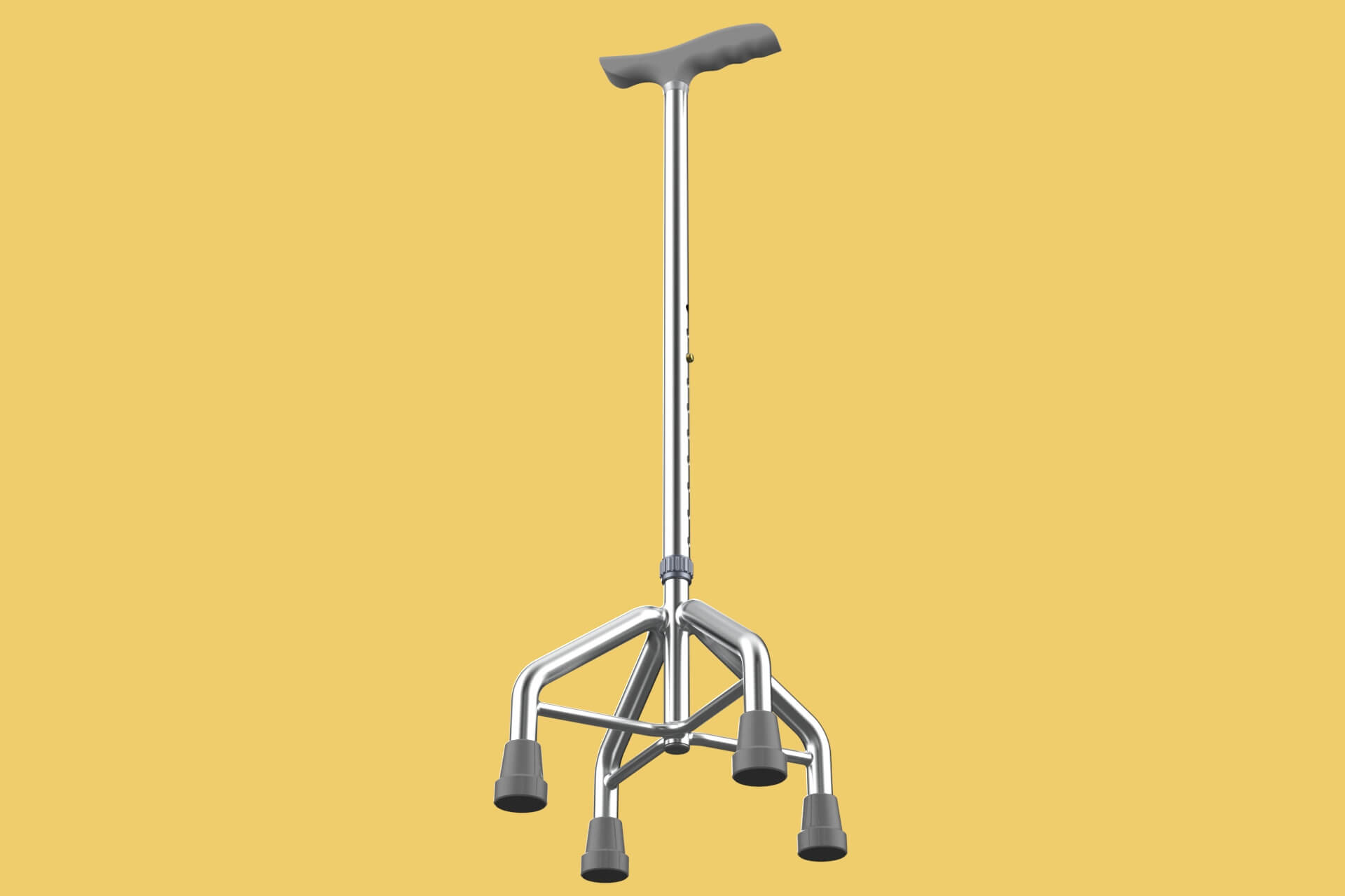 Walking Cane Quadripod Aid Elderly Stick Pole Quad Feet Leg - 3D Model ...