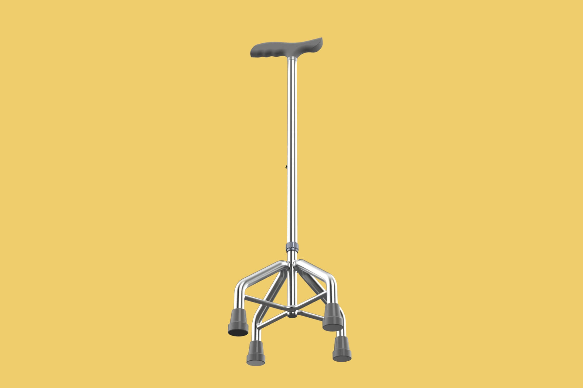 Walking Cane Quadripod Aid Elderly Stick Pole Quad Feet Leg - 3D Model ...