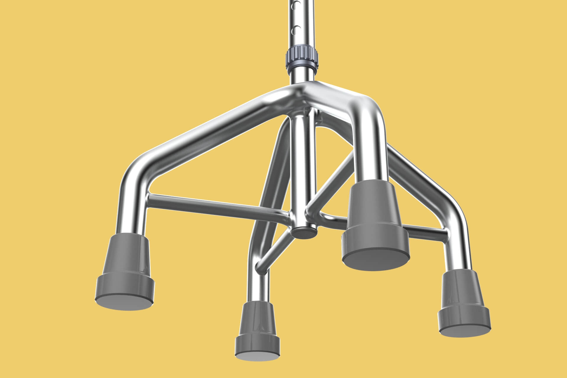 Walking Cane Quadripod Aid Elderly Stick Pole Quad Feet Leg - 3D Model ...