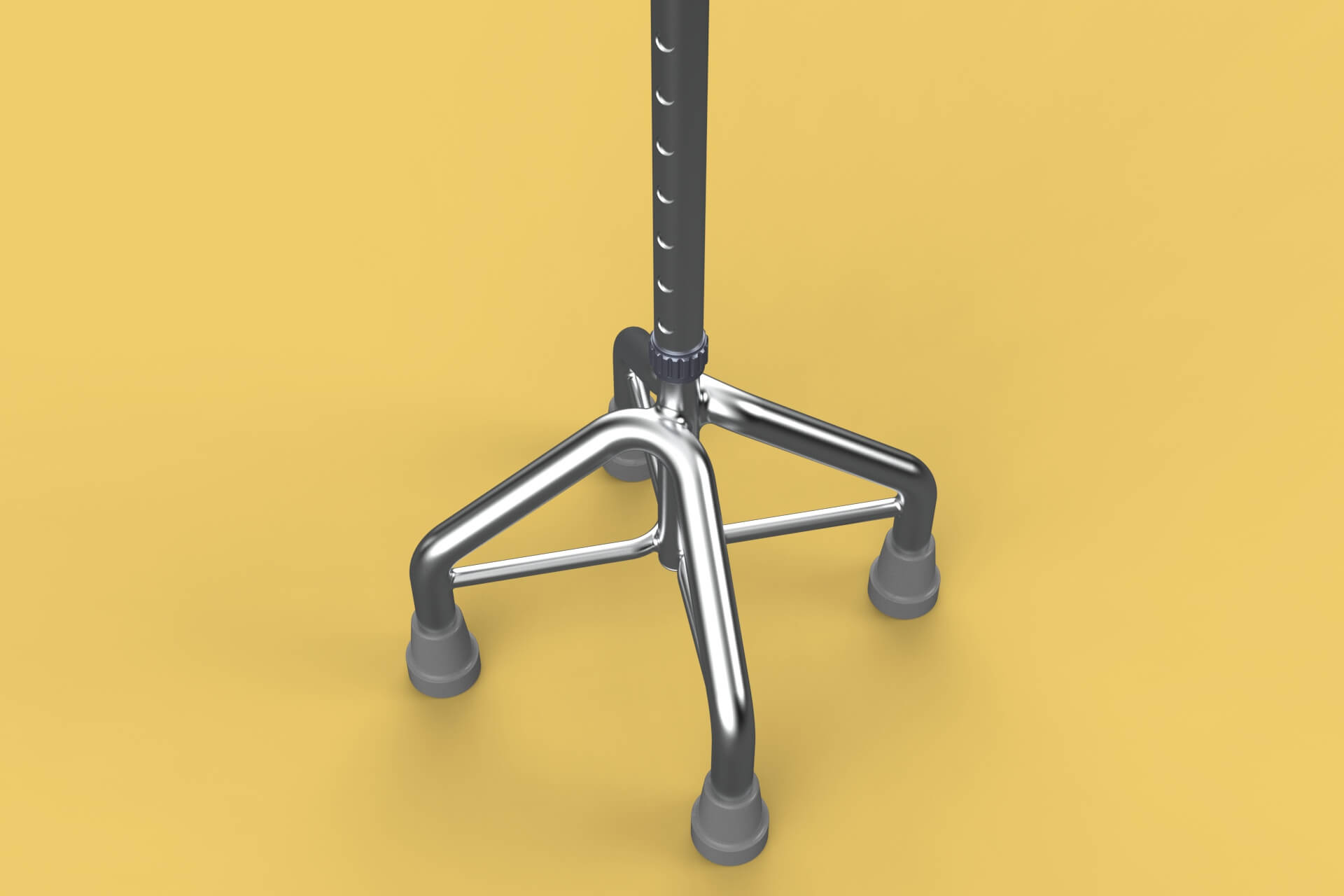 Walking Cane Quadripod Aid Elderly Stick Pole Quad Feet Leg - 3D Model ...