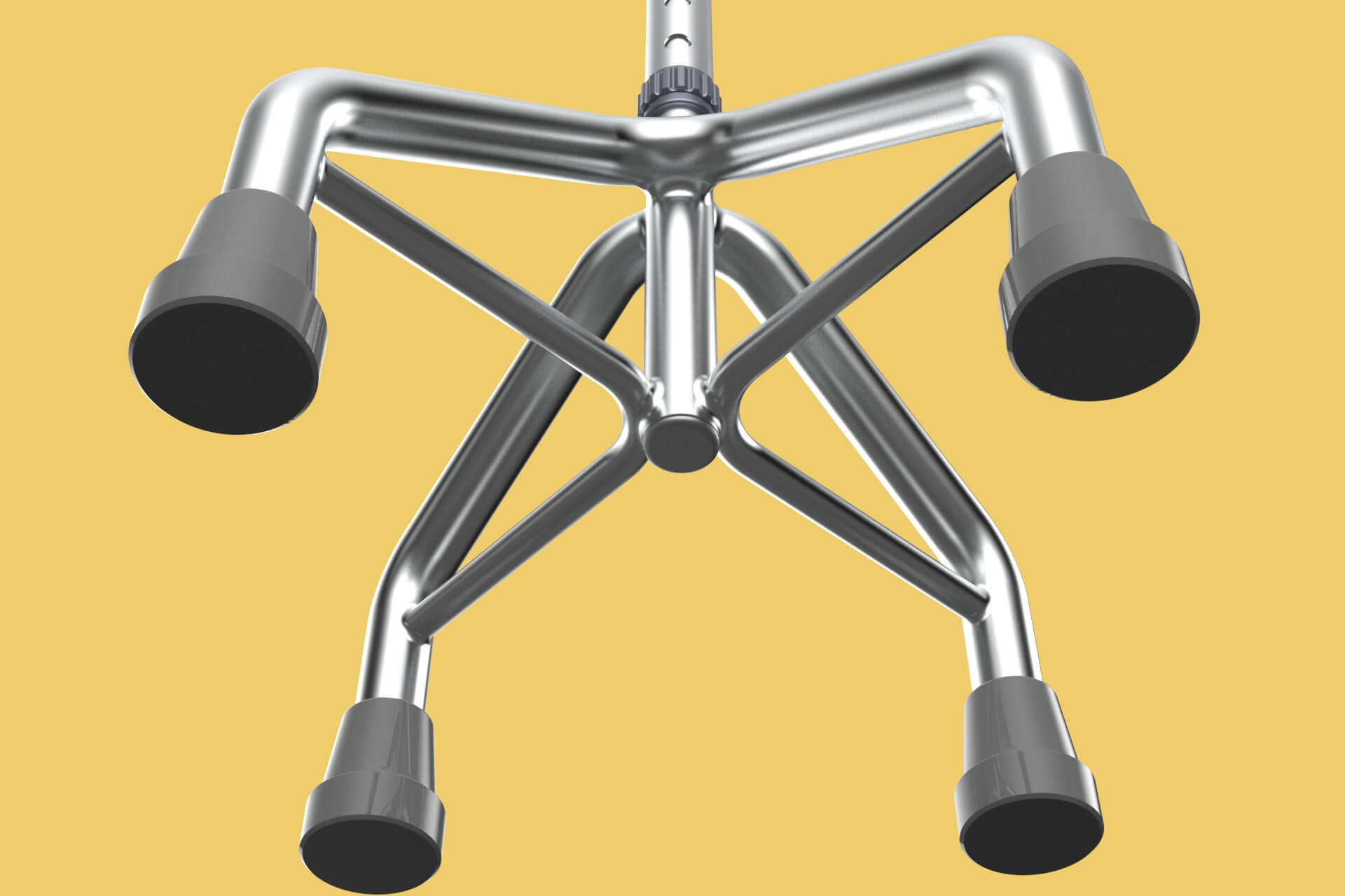 Walking Cane Quadripod Aid Elderly Stick Pole Quad Feet Leg - 3D Model ...