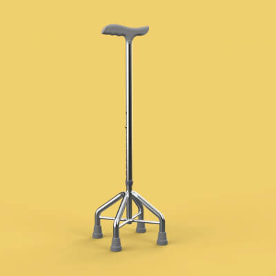 Walking Cane Quadripod Aid Elderly Stick Pole Quad Feet Leg - 3D Model ...