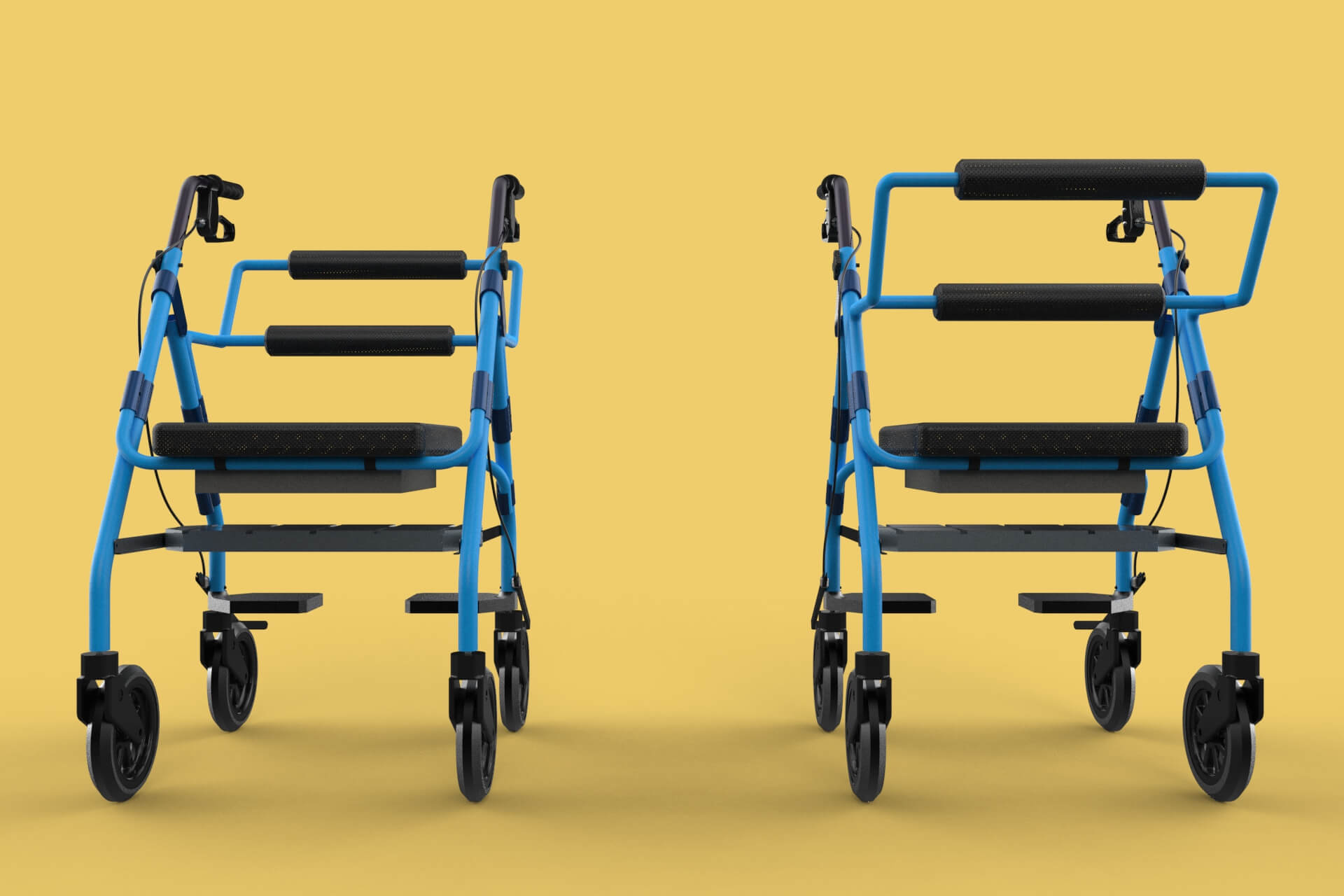Walking Frame Rollator Rolling Wheeled Walker Foldable Seat - 3D Model ...
