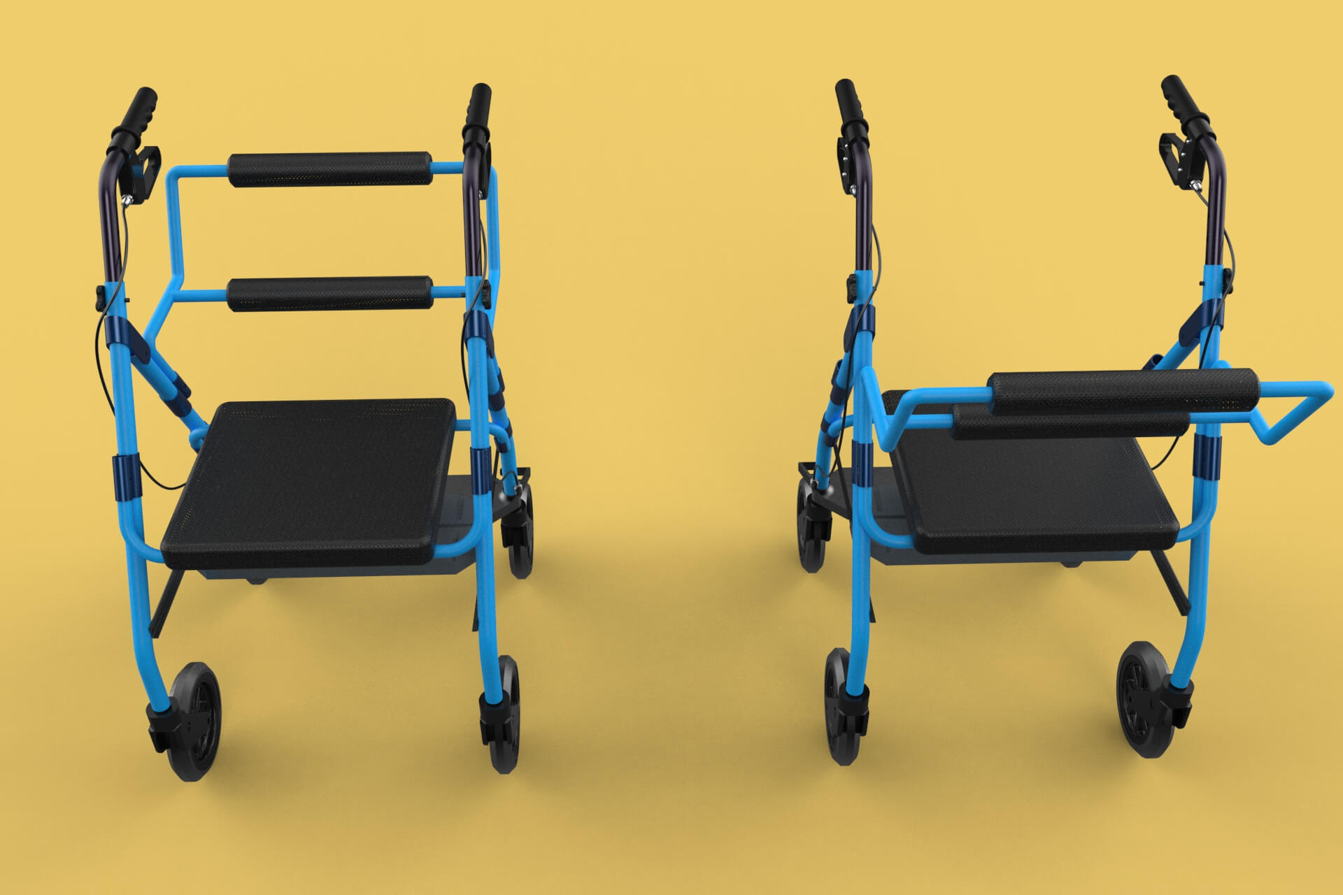 Walking Frame Rollator Rolling Wheeled Walker Foldable Seat - 3D Model ...