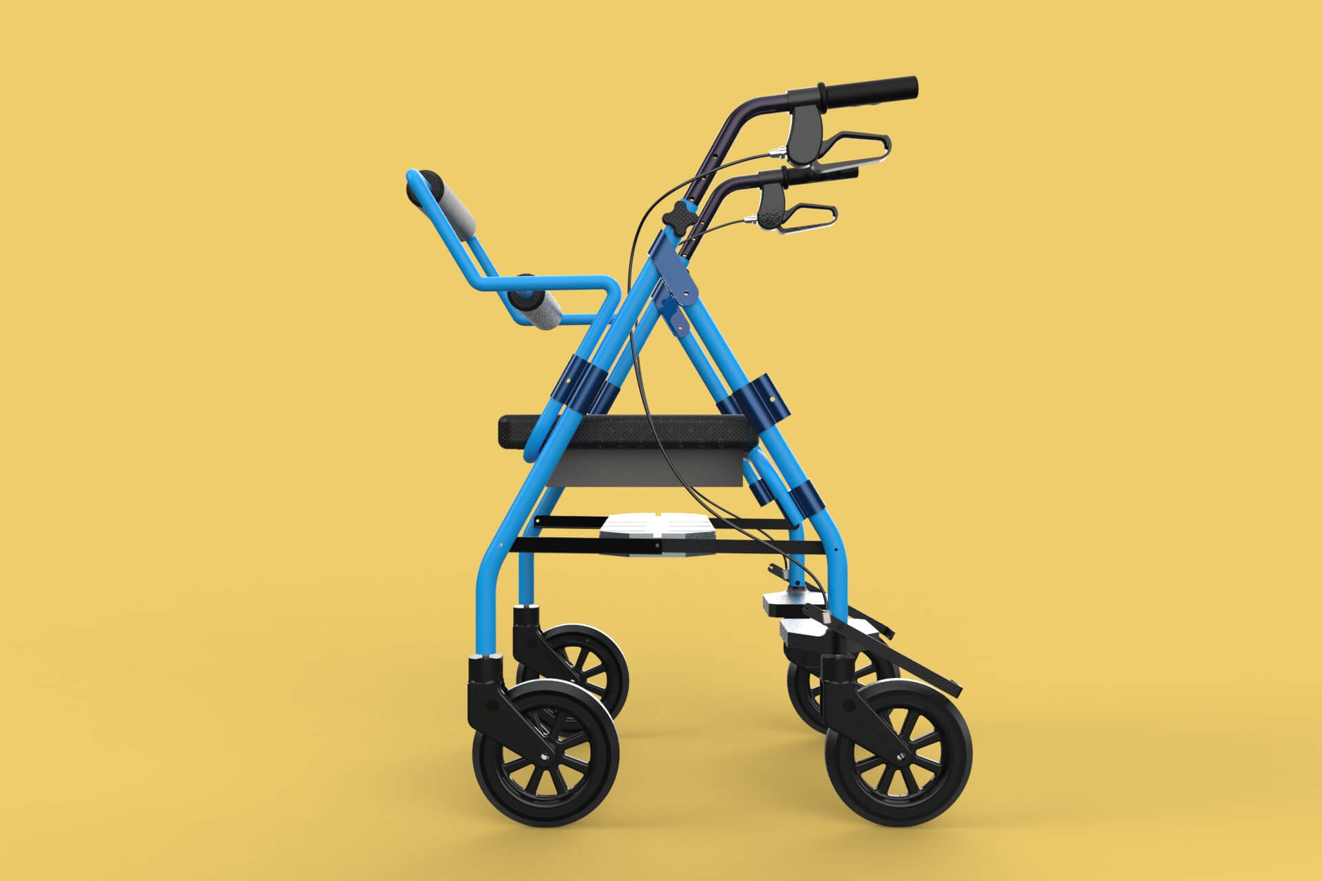 Walking Frame Rollator Rolling Wheeled Walker Foldable Seat - 3D Model ...