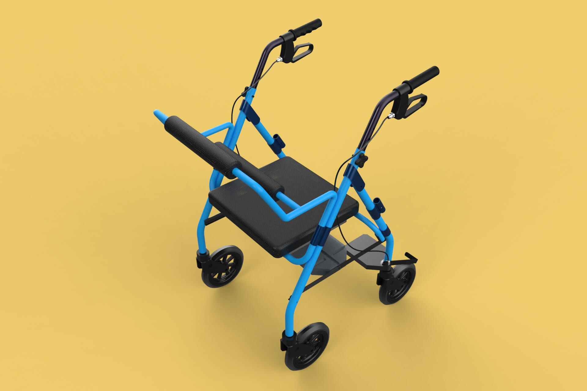 Walking Frame Rollator Rolling Wheeled Walker Foldable Seat - 3D Model ...