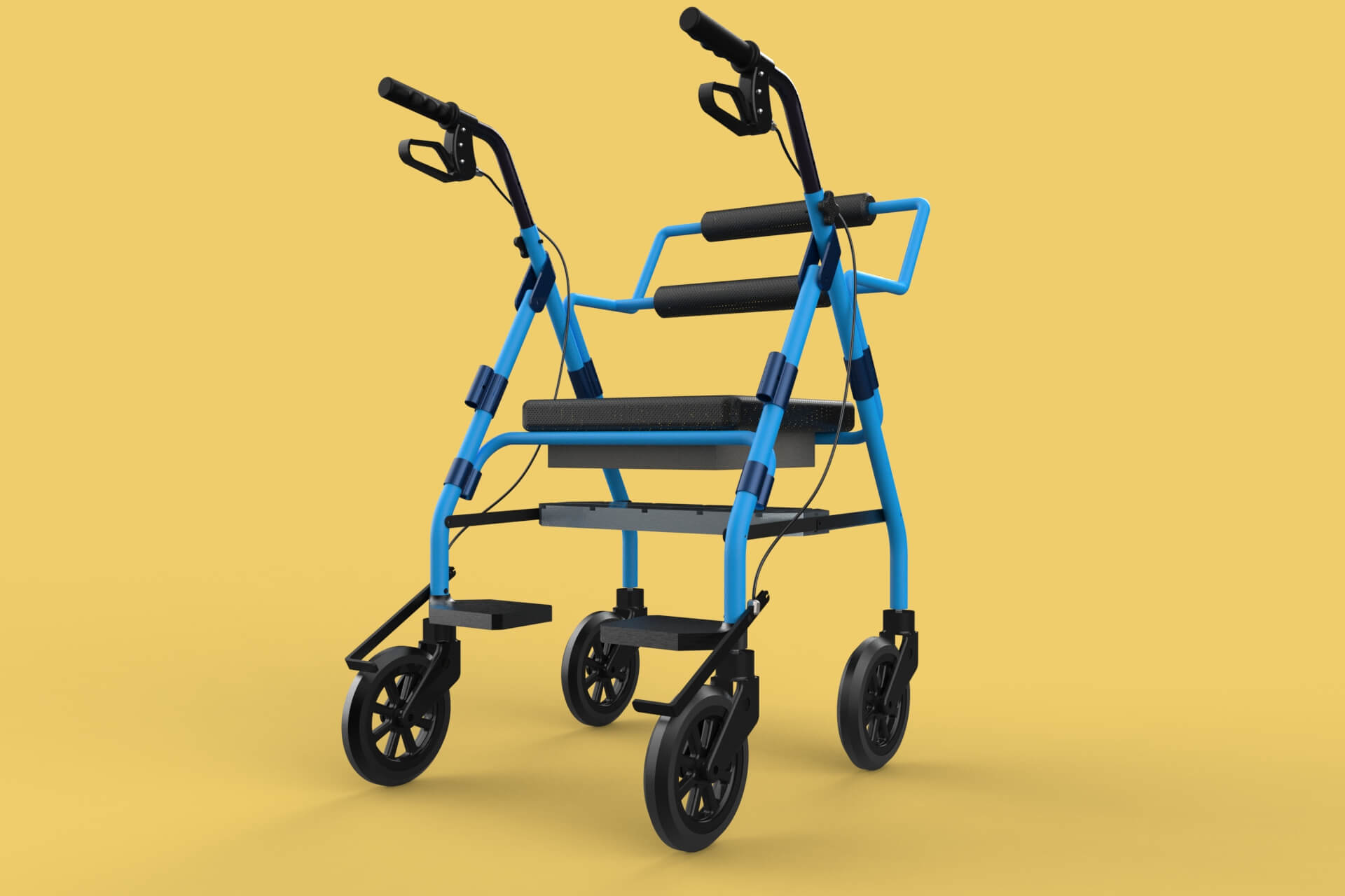 Walking Frame Rollator Rolling Wheeled Walker Foldable Seat - 3D Model ...