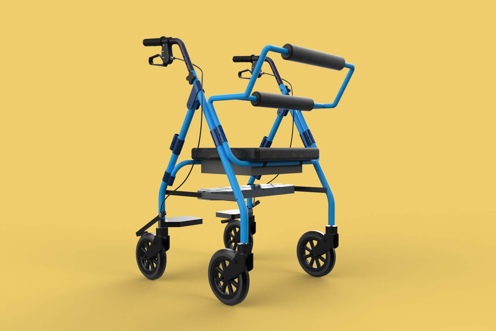Walking Frame Rollator Rolling Wheeled Walker Foldable Seat - 3D Model ...