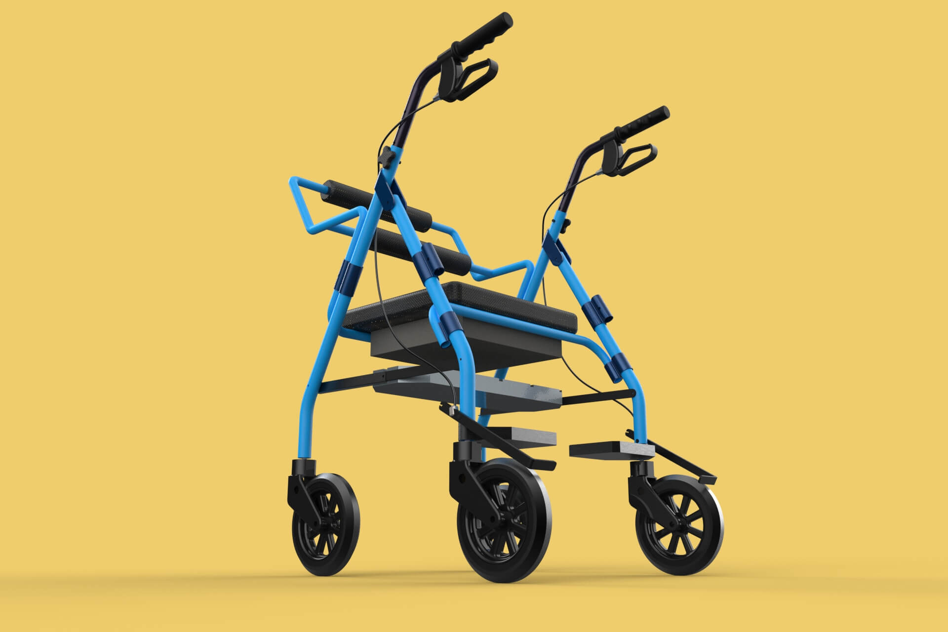Walking Frame Rollator Rolling Wheeled Walker Foldable Seat - 3D Model ...